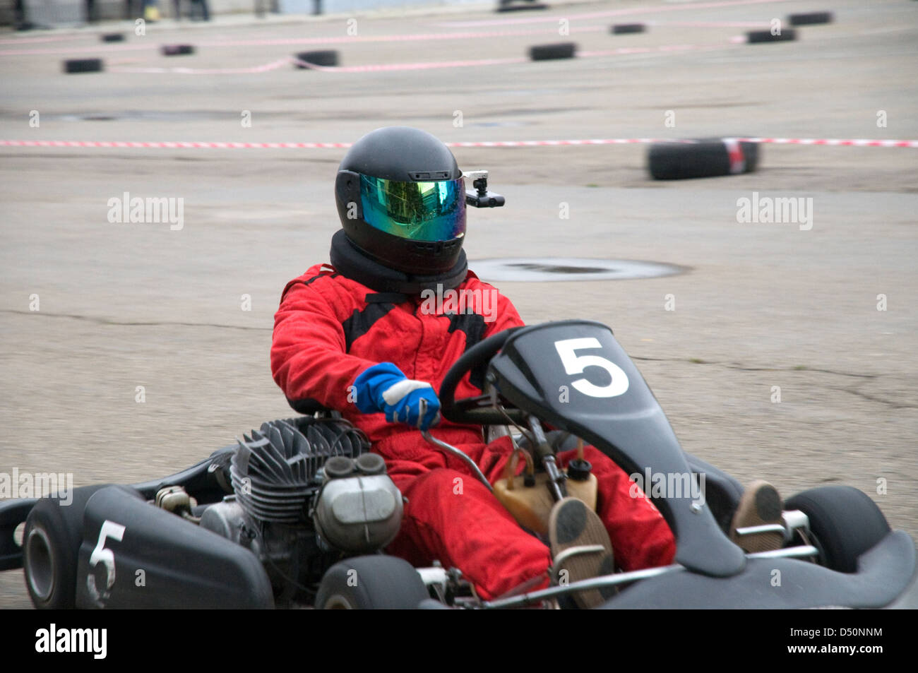 Competitions on go-cart racing on the city area Stock Photo - Alamy