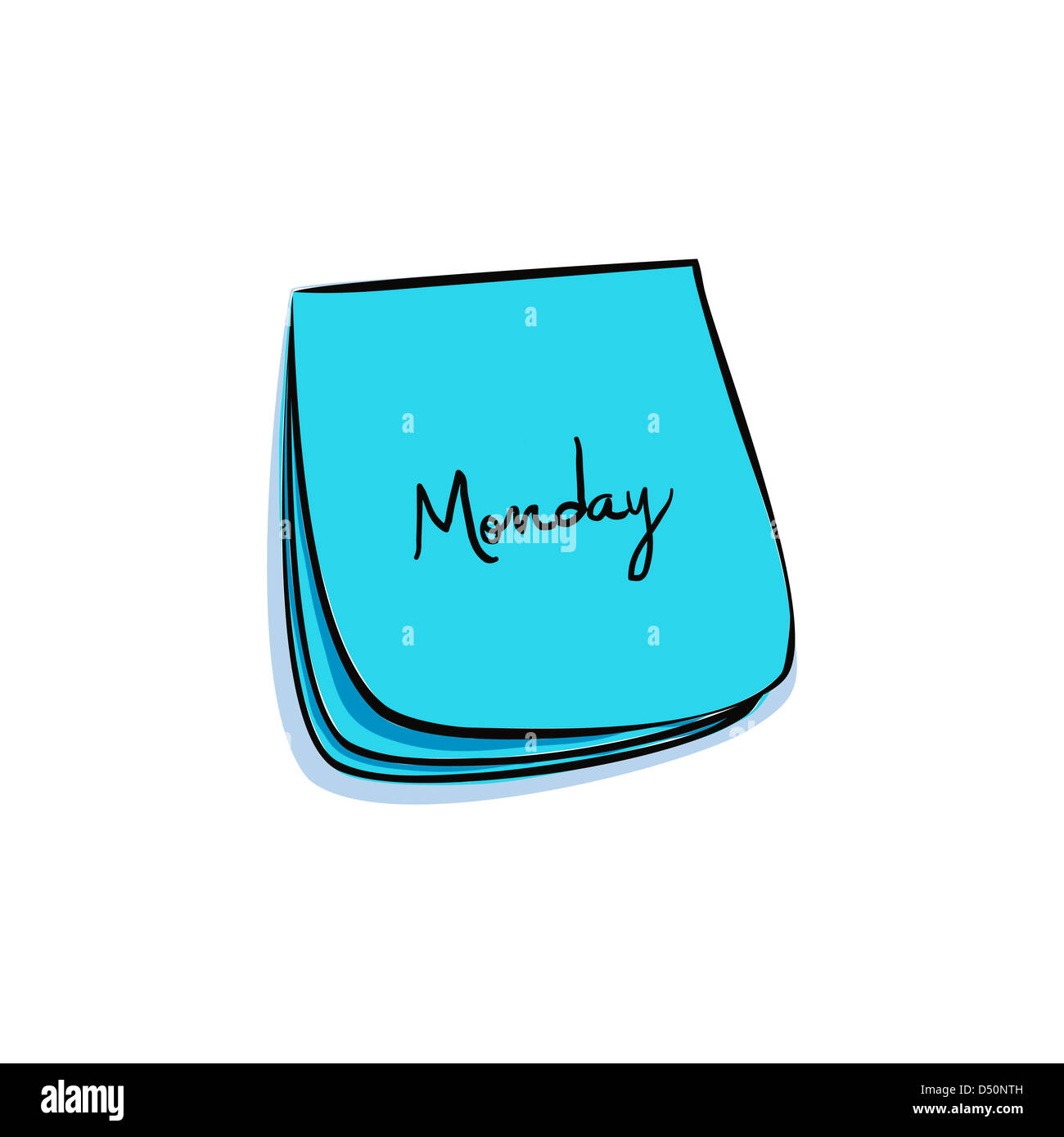 Daily Post-It Notes With Handwritten Monday (jpeg file has clipping ...
