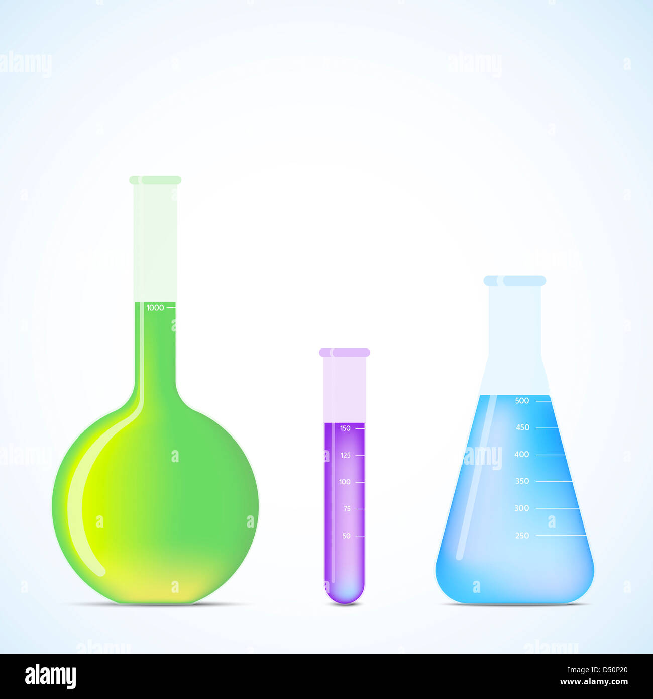 Chemistry Laboratory Flasks Filled WIth Liquid Illustrations (eps v.10 ...