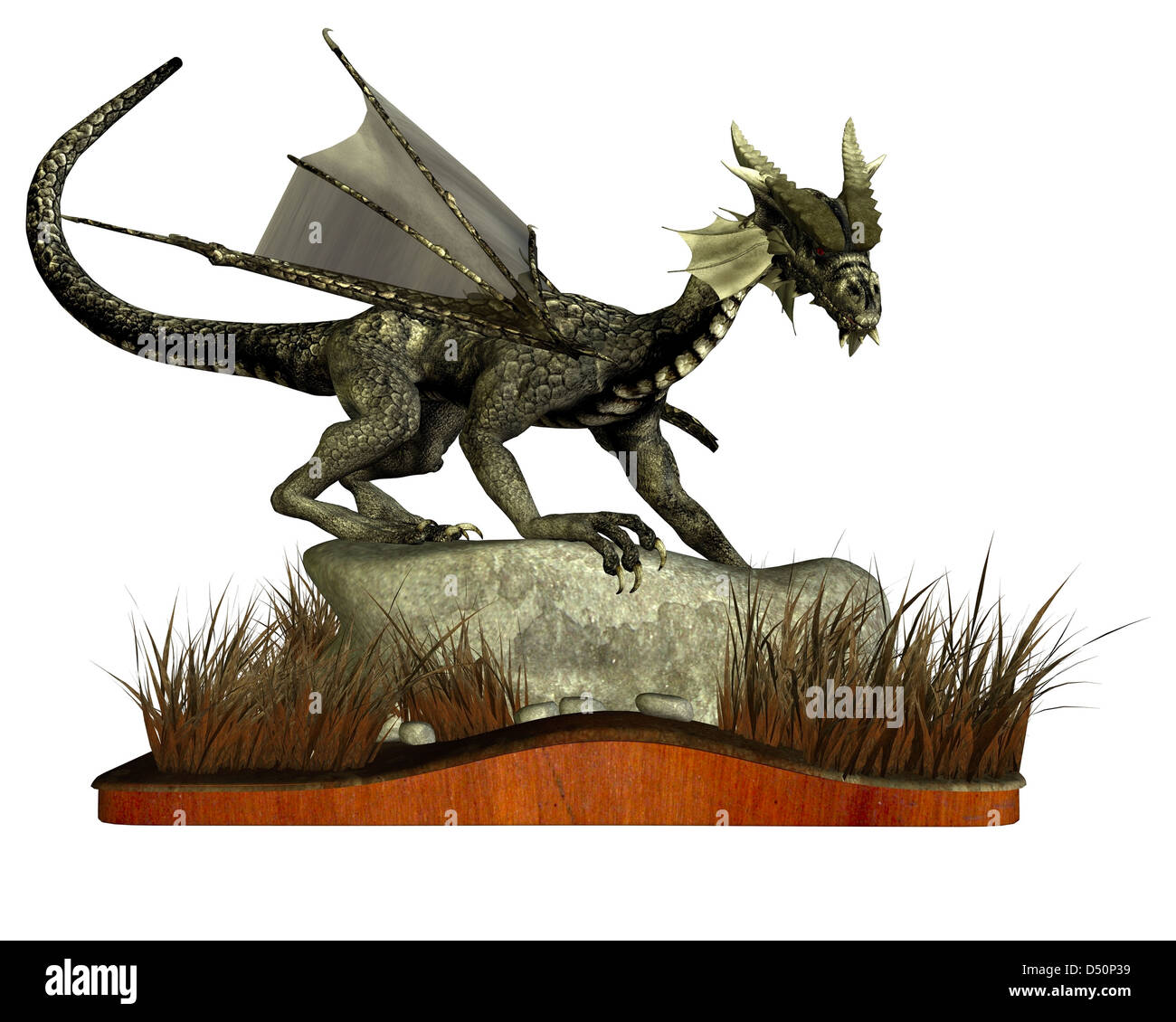 Standing Dragon on a Rock Stock Photo - Alamy