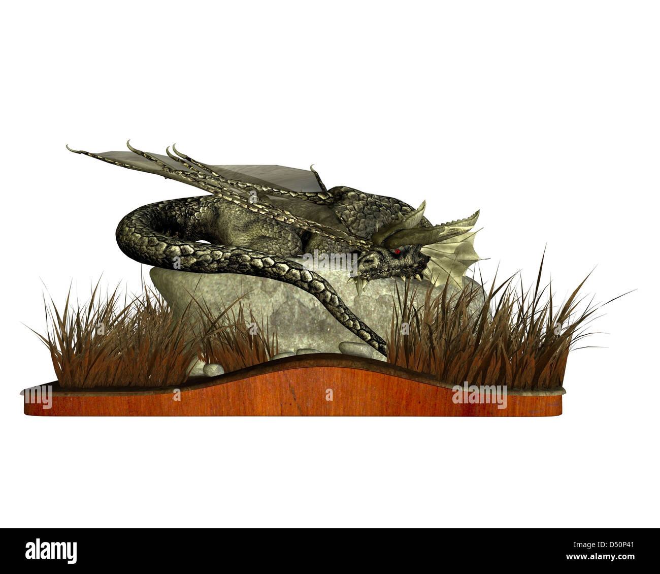Sleeping Dragon on a Rock Stock Photo - Alamy