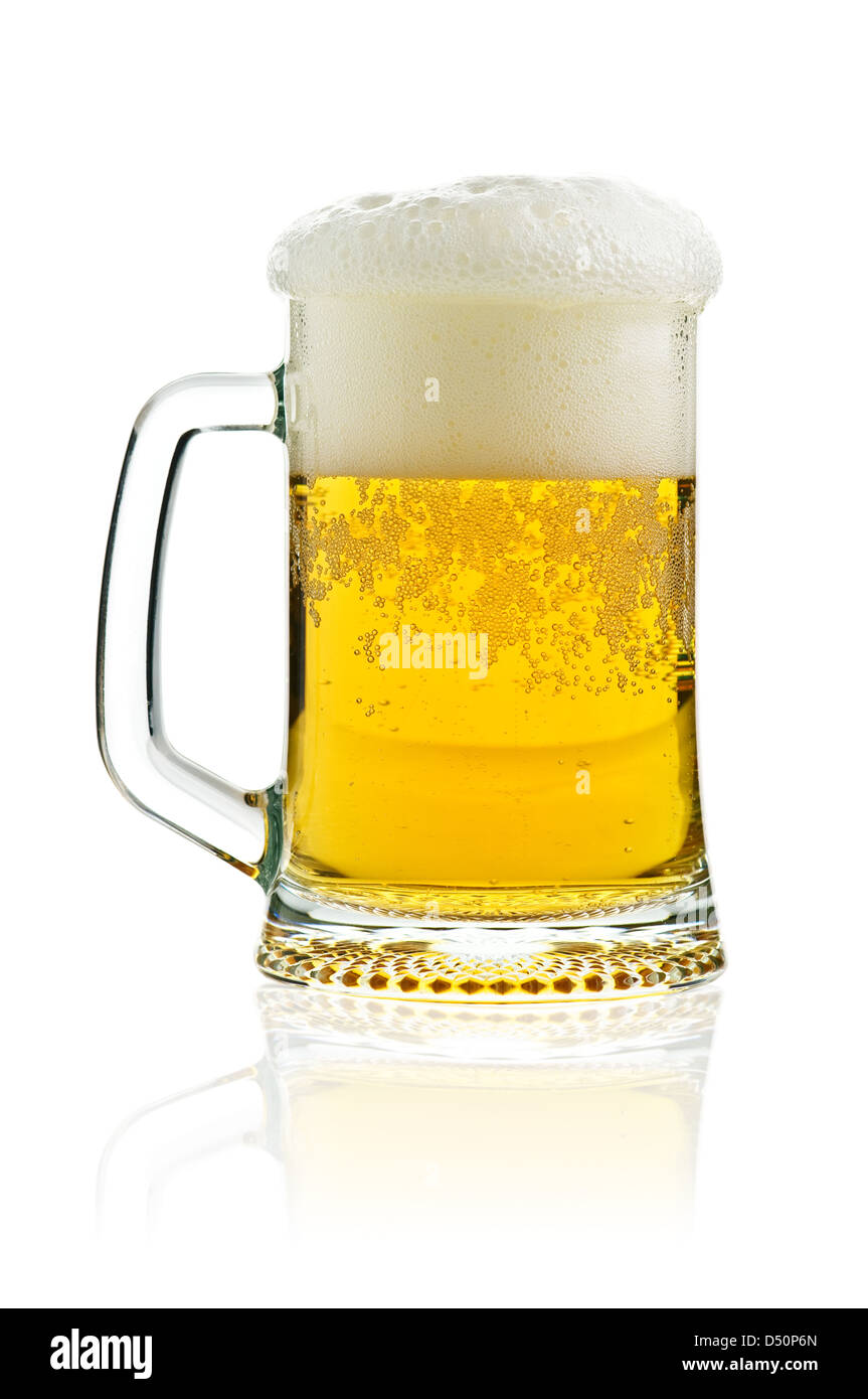 Isolated beer glass on Cut Out Stock Images & Pictures - Alamy