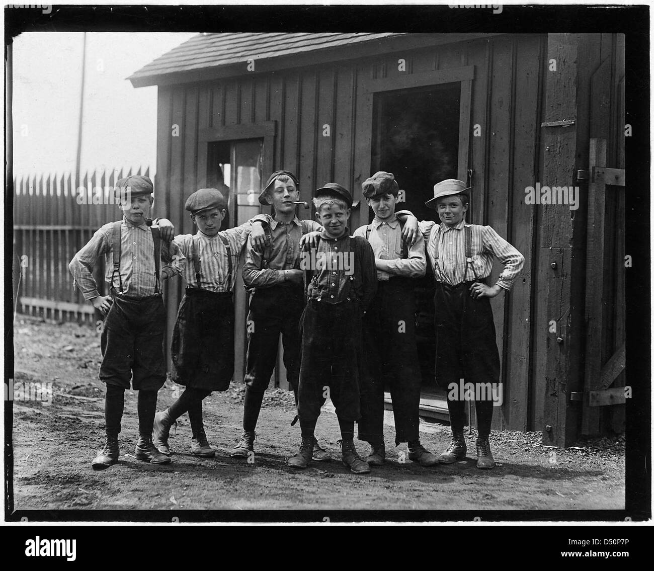 A 1910 photograph by Lewis Hine capturing child labor at the Obear ...