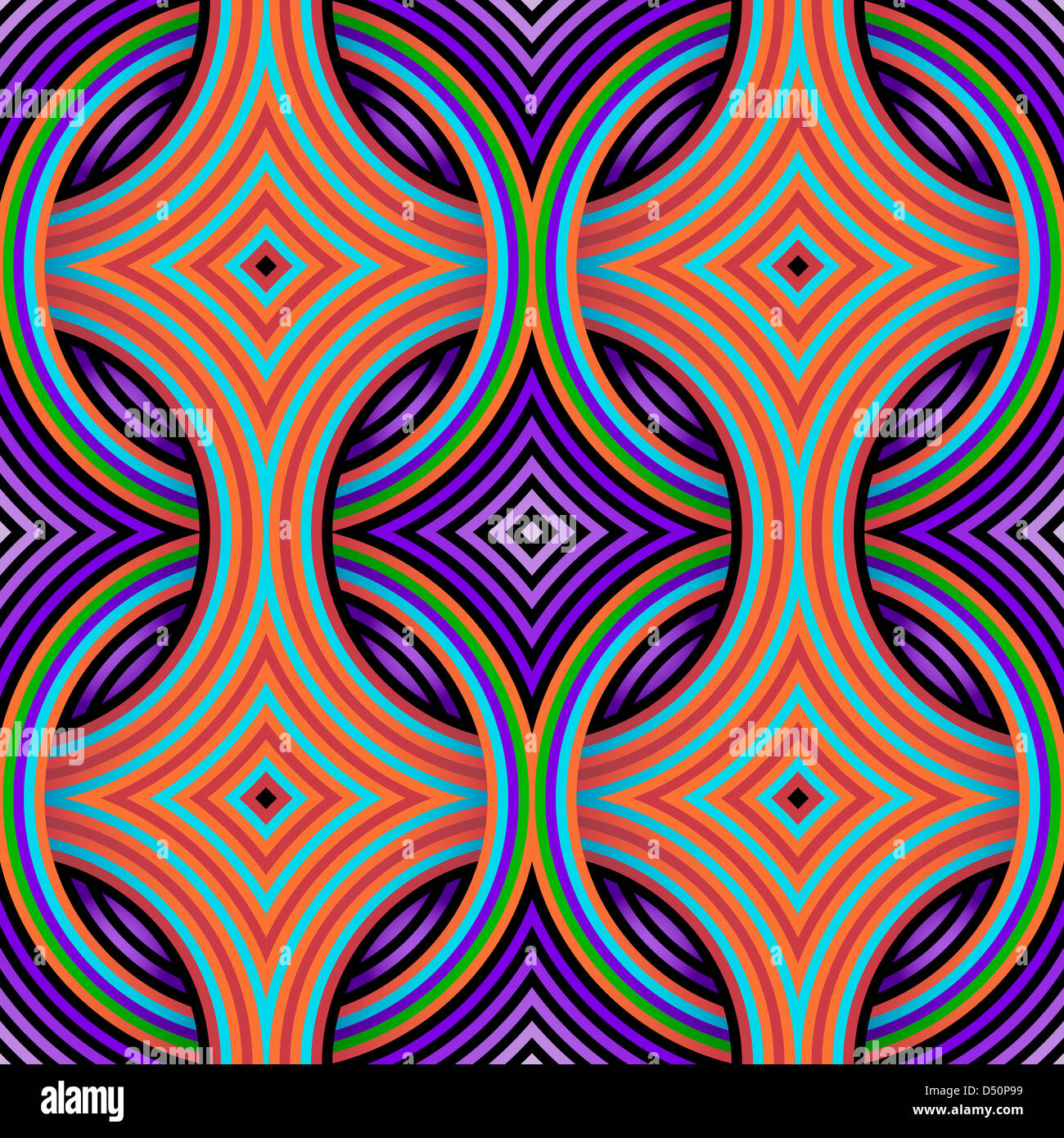 Geometric Vintage Retro Wallpaper Seamless Pattern Illustration Stock ...