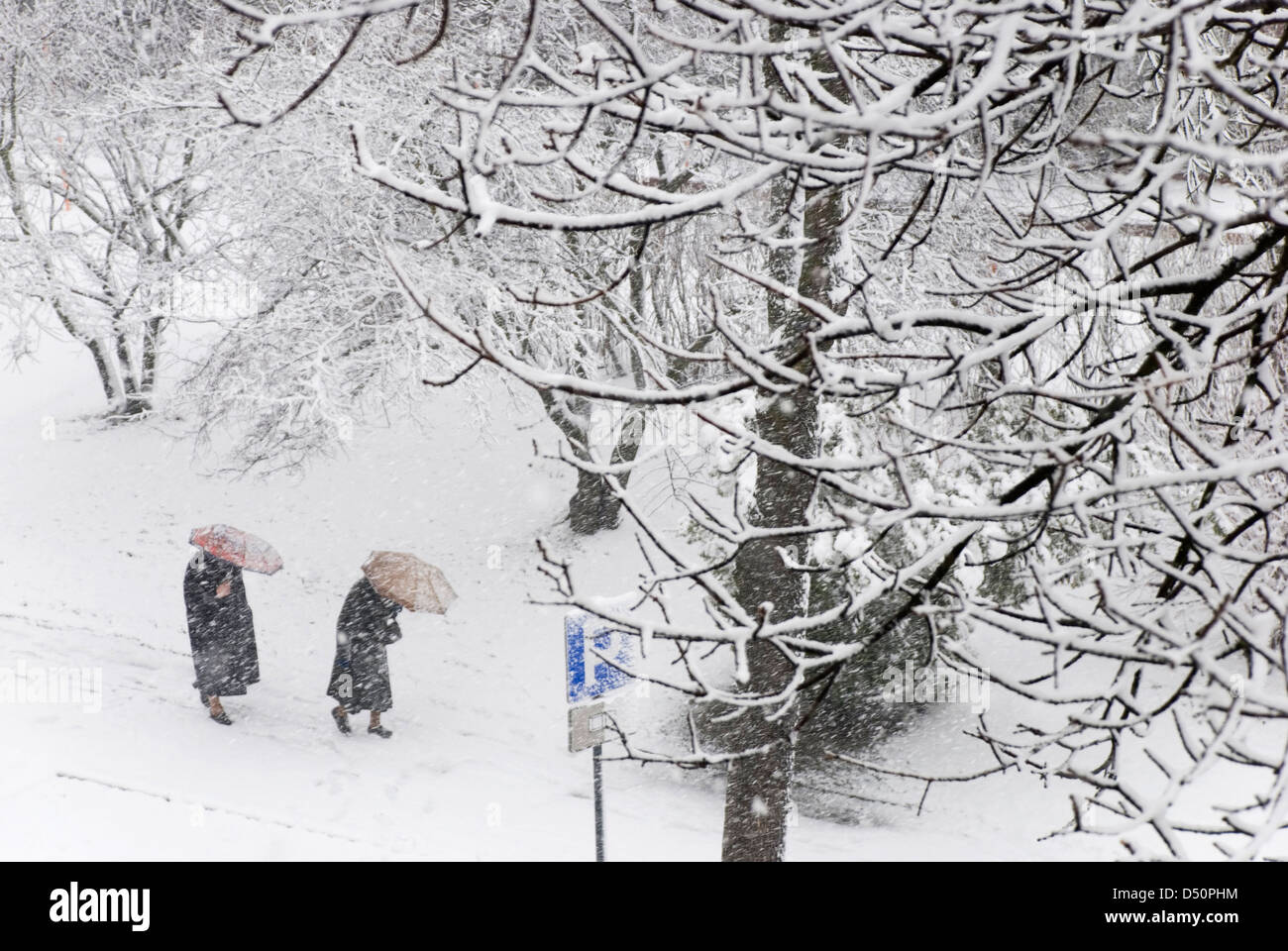 People walking in snow storm hi-res stock photography and images - Alamy