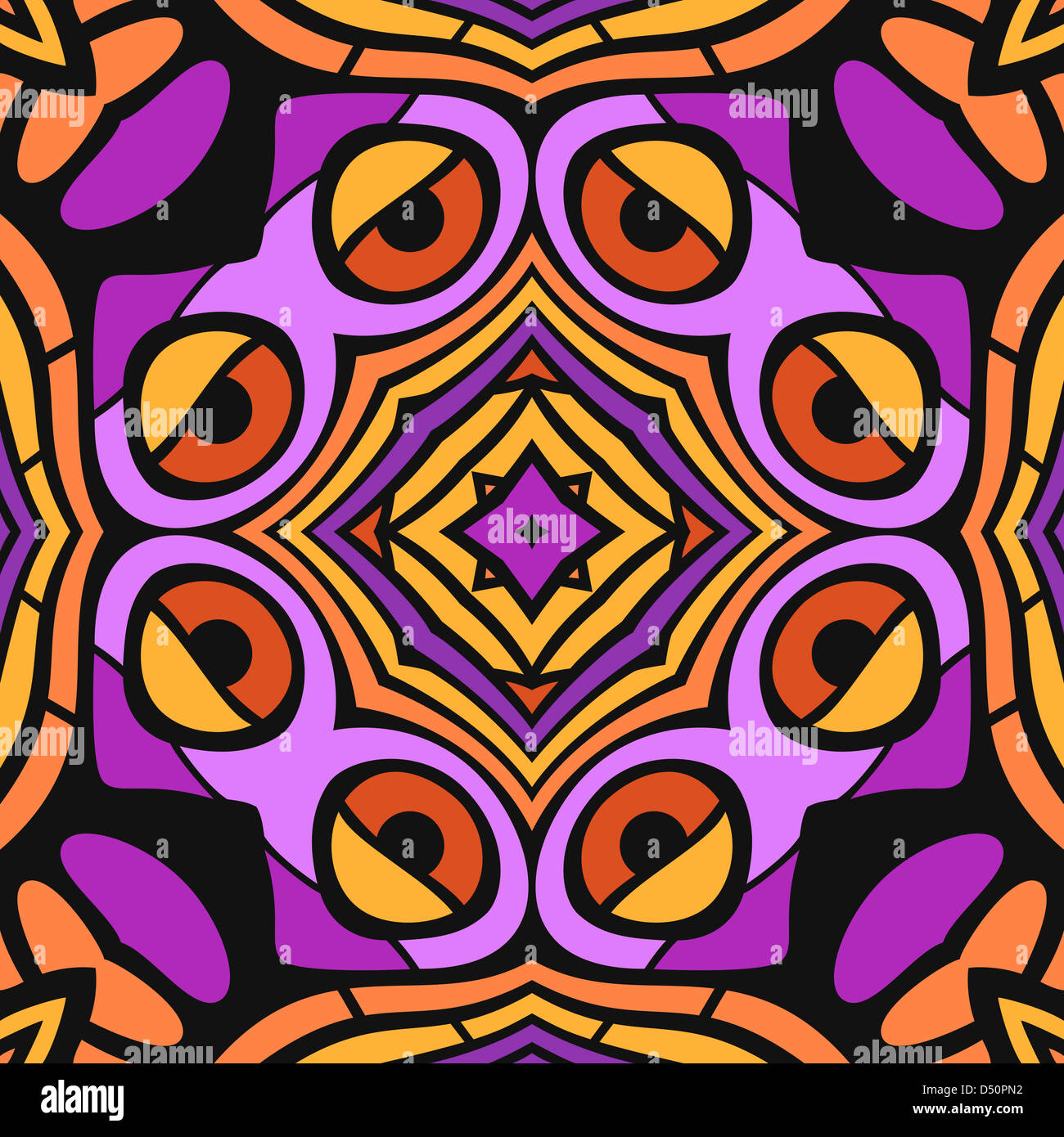 Three Axis Symmetric Abstract Seamless Pattern - Cartoonish Style Stock ...