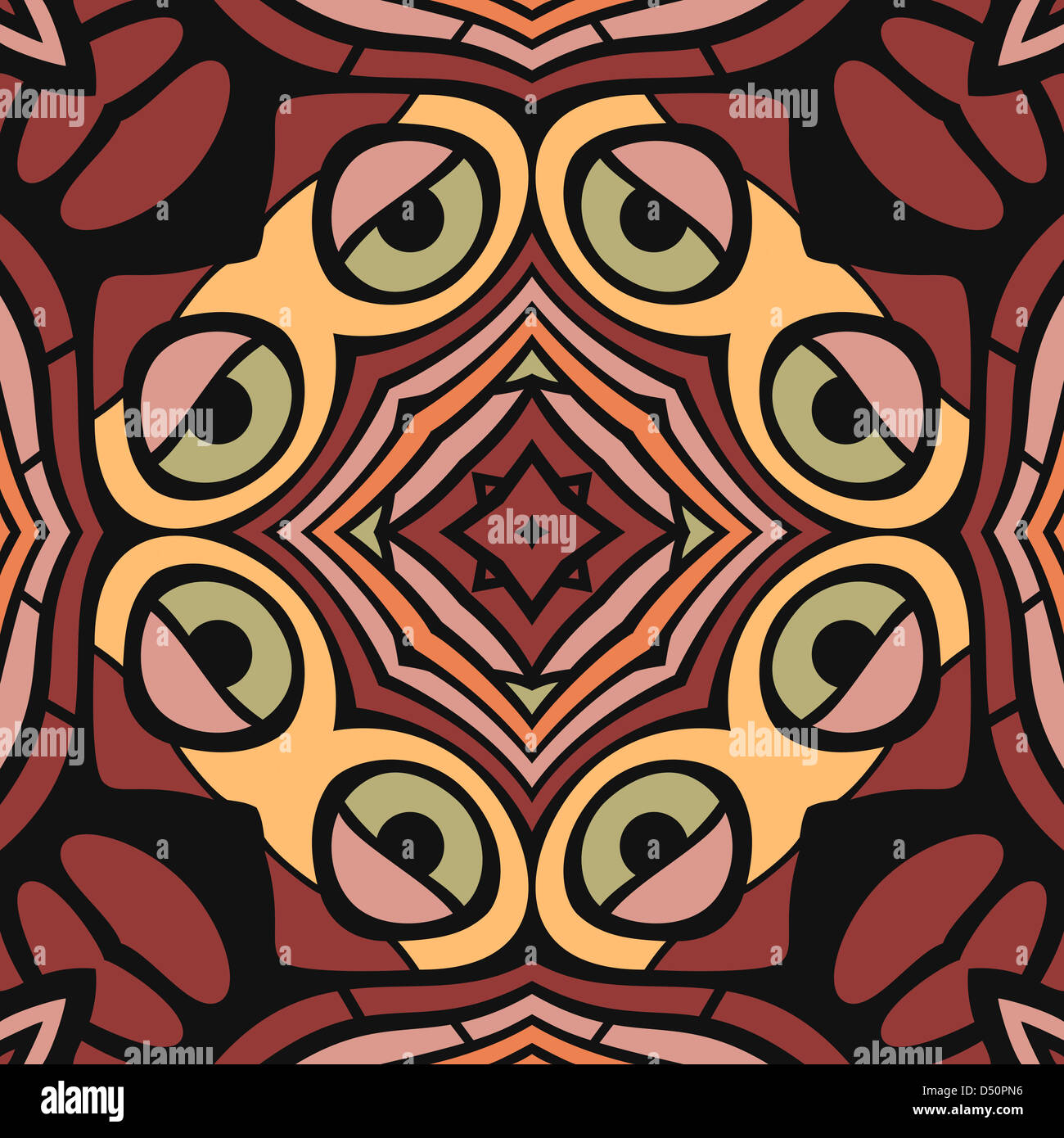 Three Axis Symmetric Abstract Seamless Pattern - Cartoonish Style Stock ...