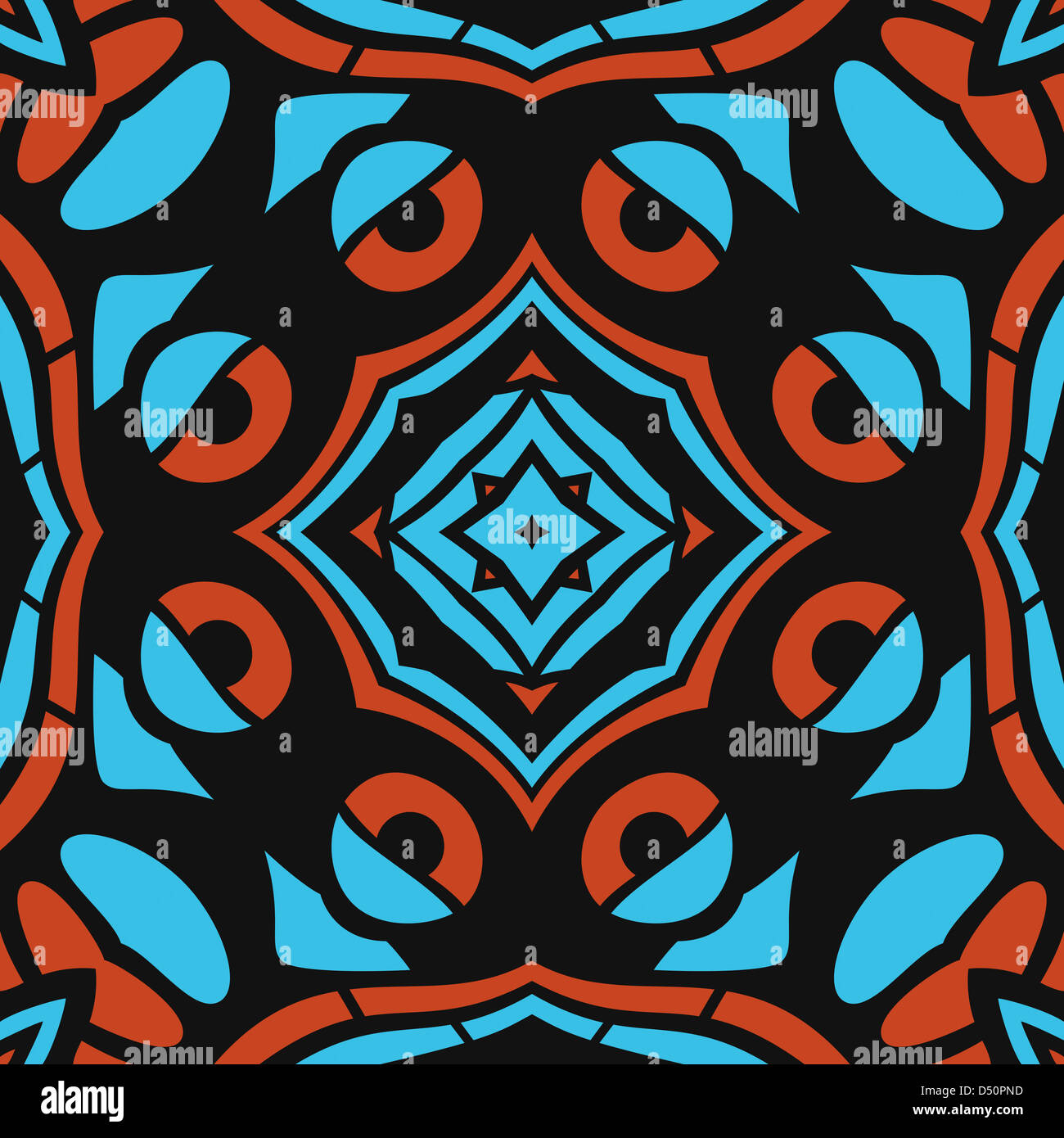 Three Axis Symmetric Abstract Seamless Pattern - Cartoonish Style Stock ...