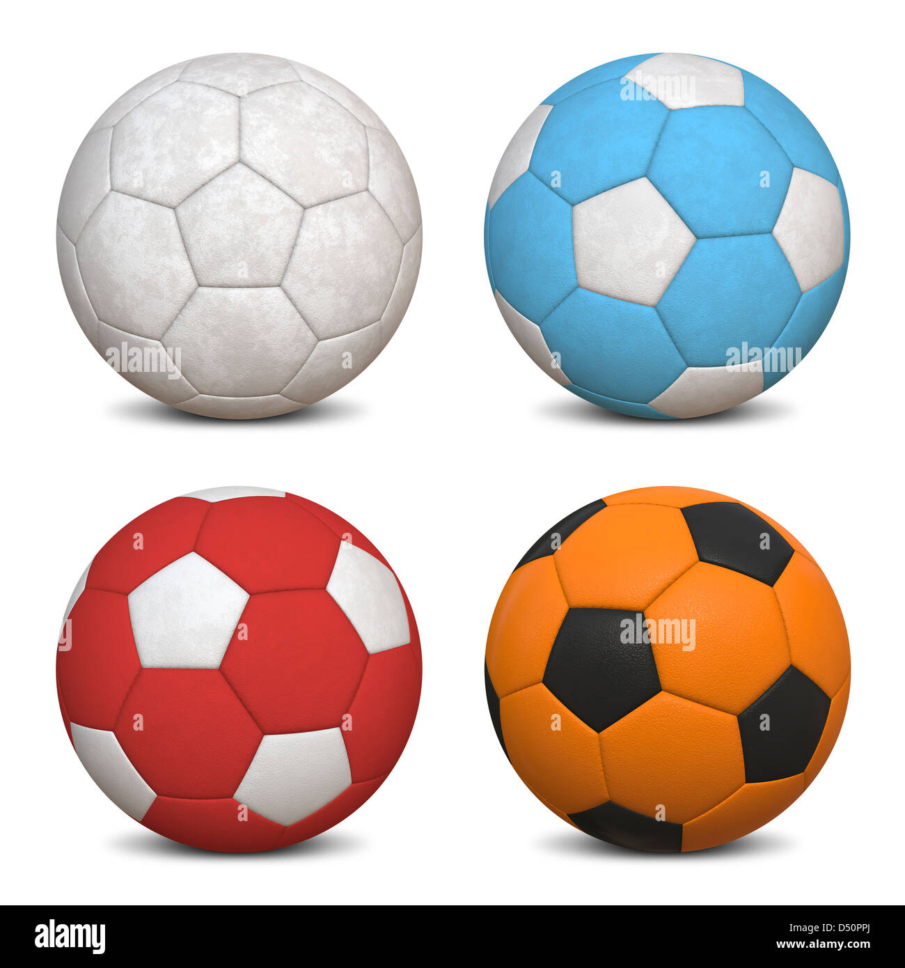 Four Soccer Balls - Hyper Realistic 3D Illustrations (jpeg file with ...