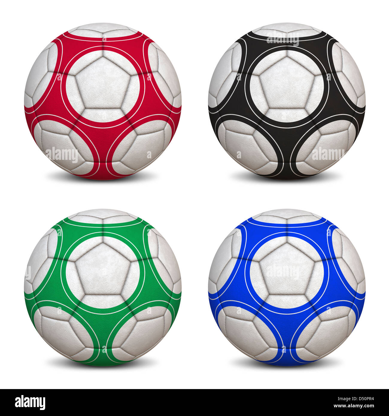 Four Soccer Balls - Hyper Realistic 3D Illustrations (jpeg file with ...