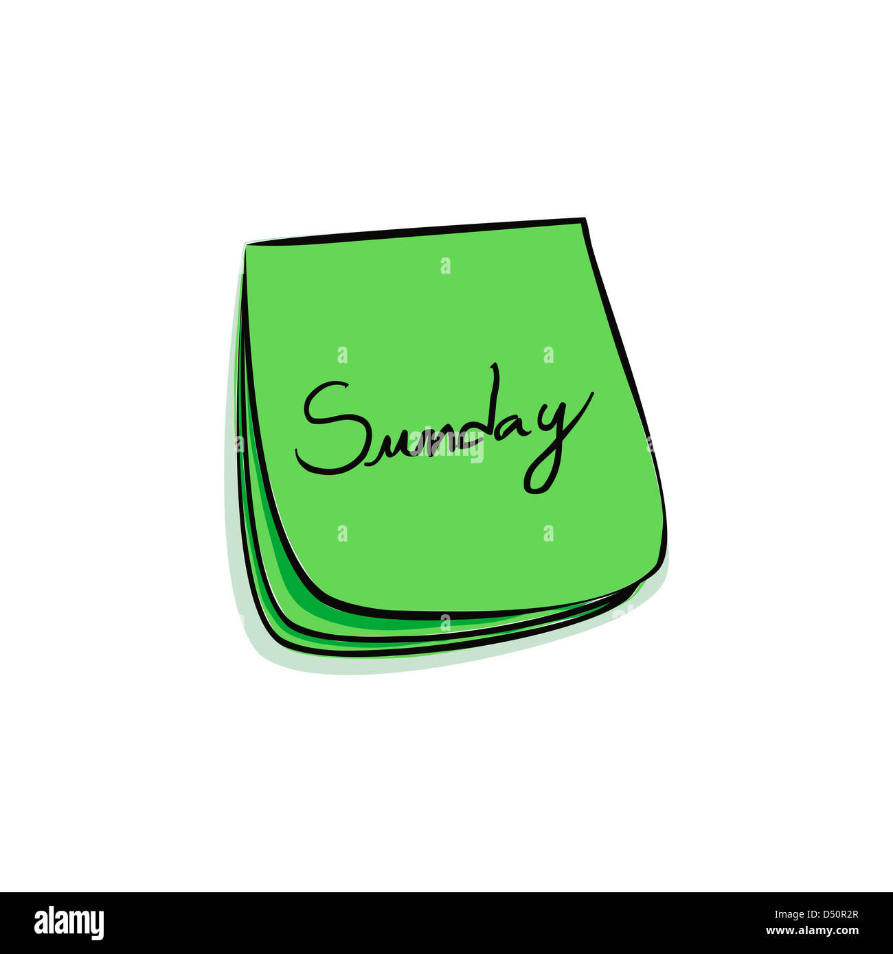 Daily Post-It Notes With Handwritten Monday (jpeg file has clipping ...