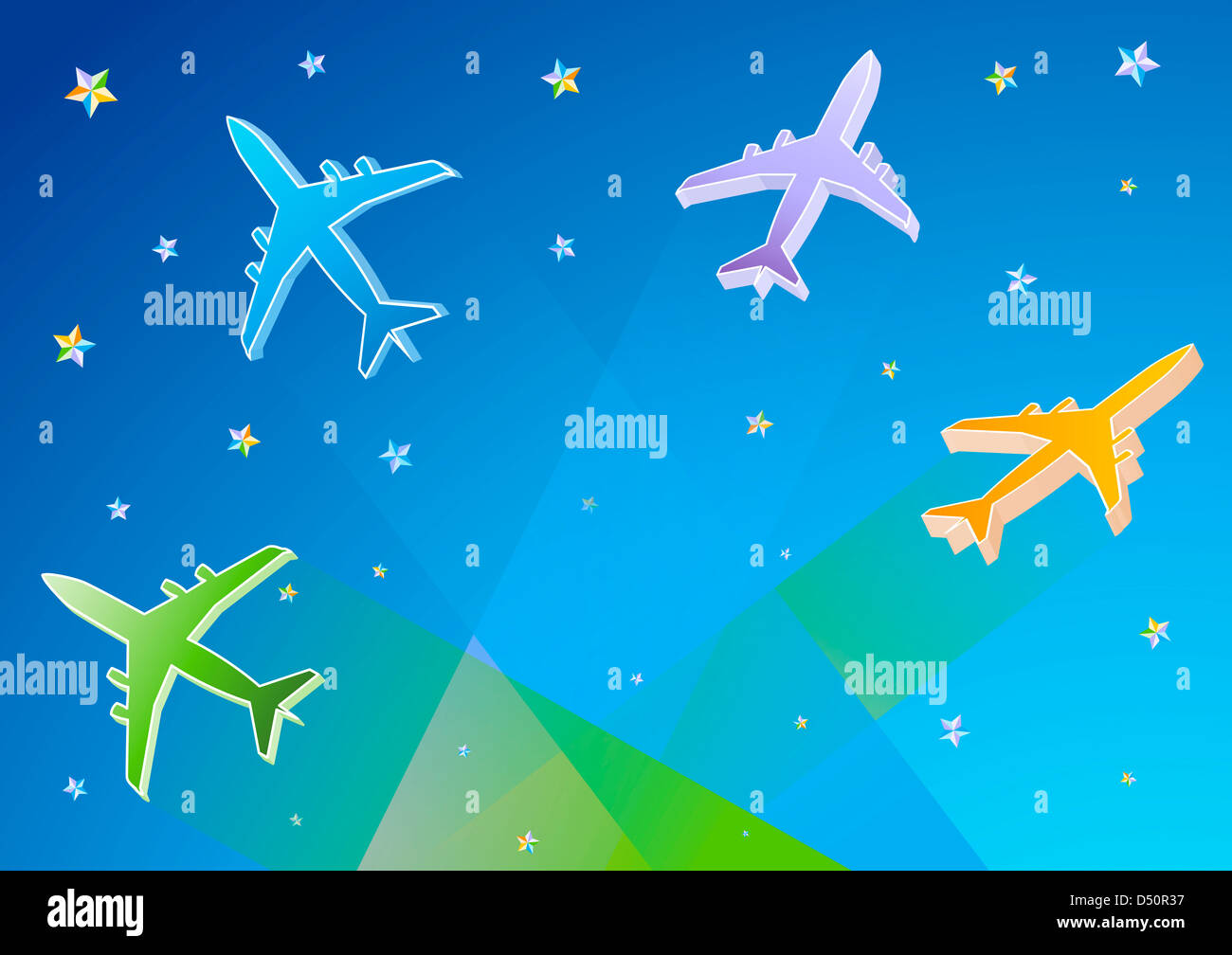 Gradient Color Commercial Airplanes Vector Illustration Stock Photo - Alamy