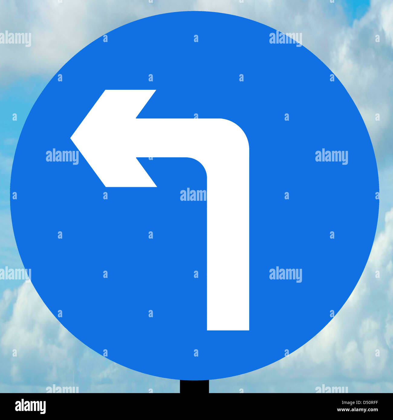 Compulsory ahead traffic sign hi-res stock photography and images - Alamy