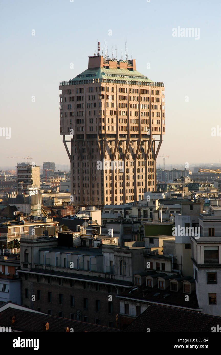 Italy. Milan. The Velasca Tower. Skyscraper built in 1950 by the BBPR ...