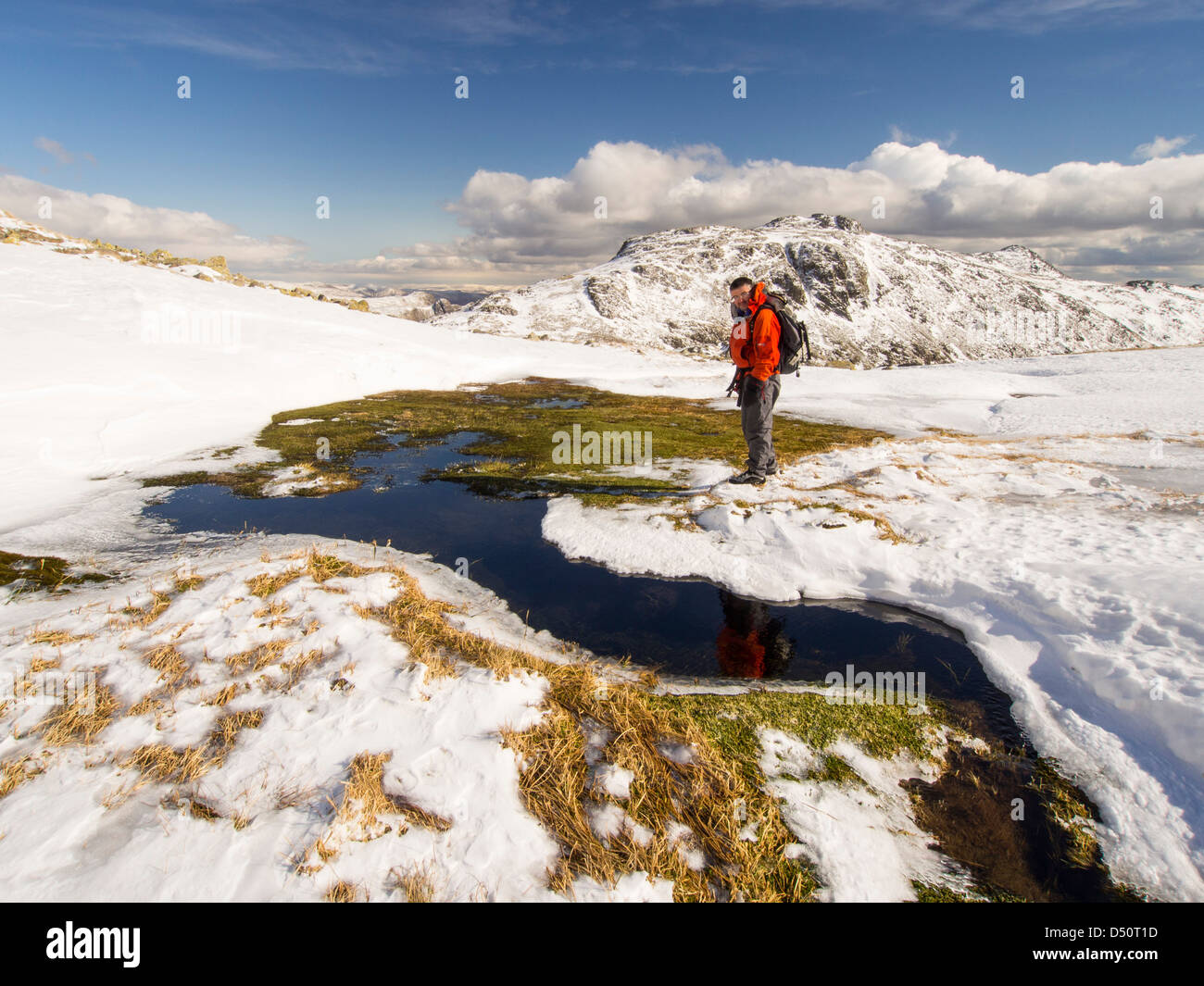 A climber on Esk Hause in the Lake District, UK Stock Photo - Alamy