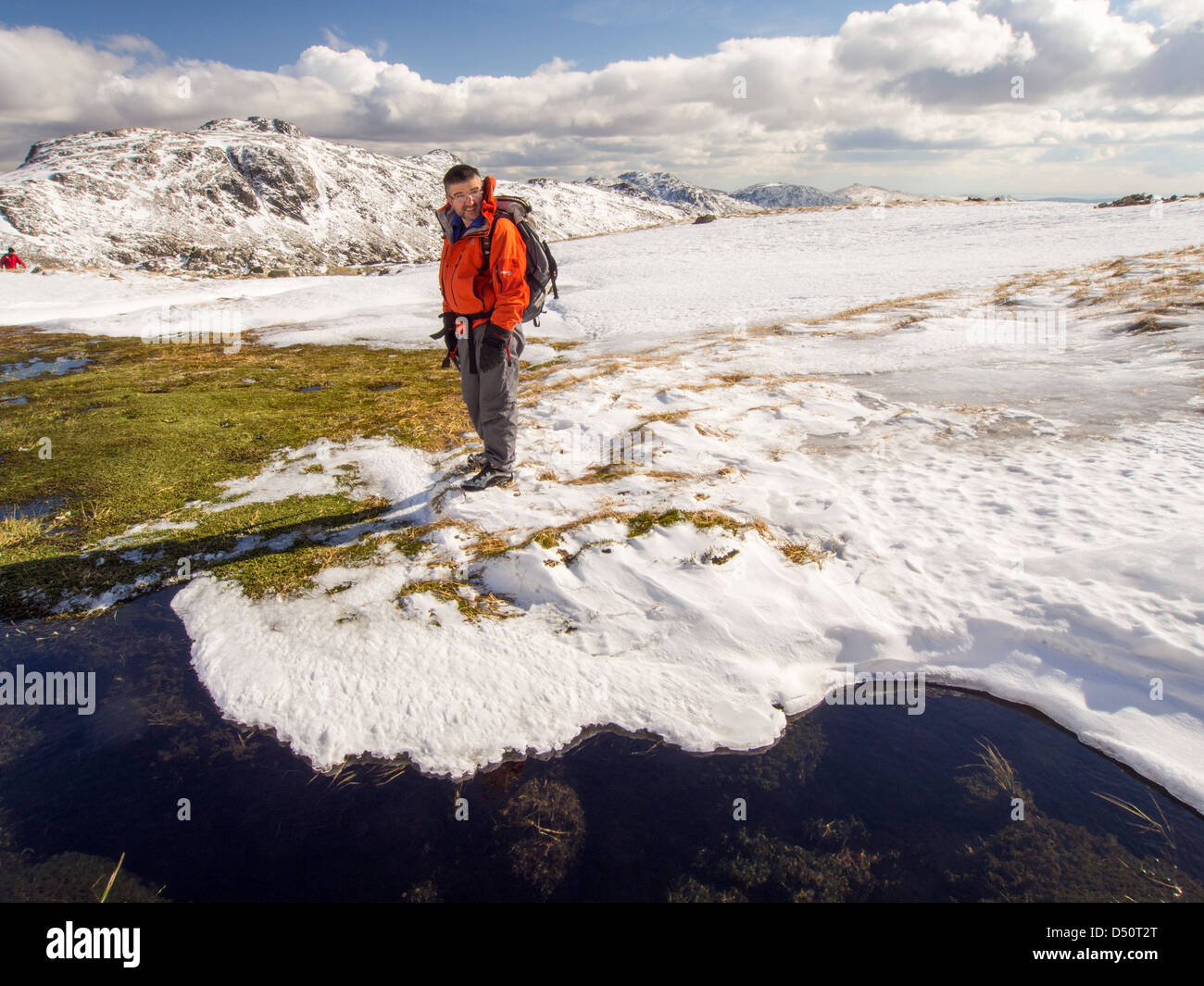 A climber on Esk Hause in the Lake District, UK Stock Photo - Alamy