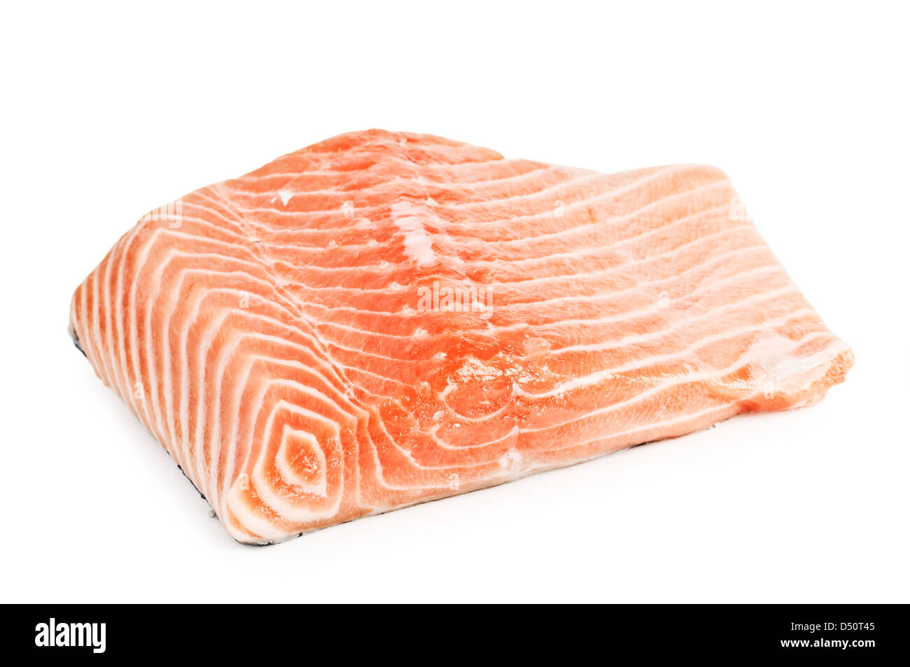 raw salmon filet isolated on white Stock Photo - Alamy