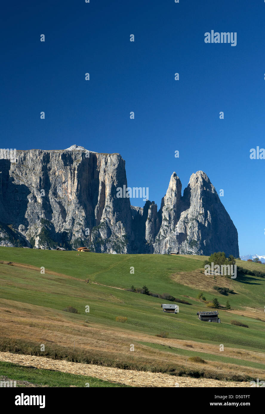 Compatsch, Italy, overlooking the Schlernmassiv Stock Photo - Alamy