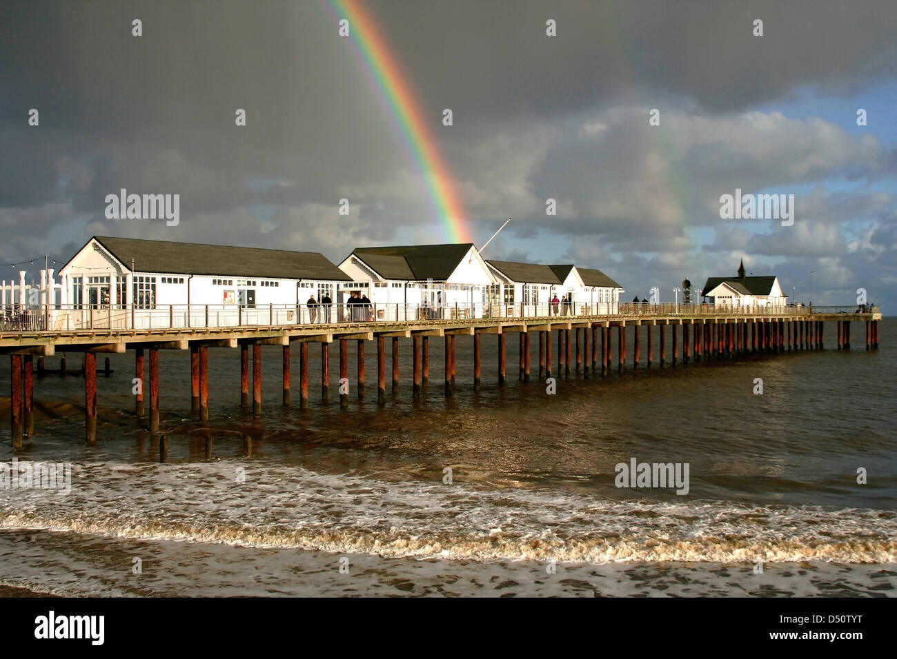Rainbow over pier hi-res stock photography and images - Alamy