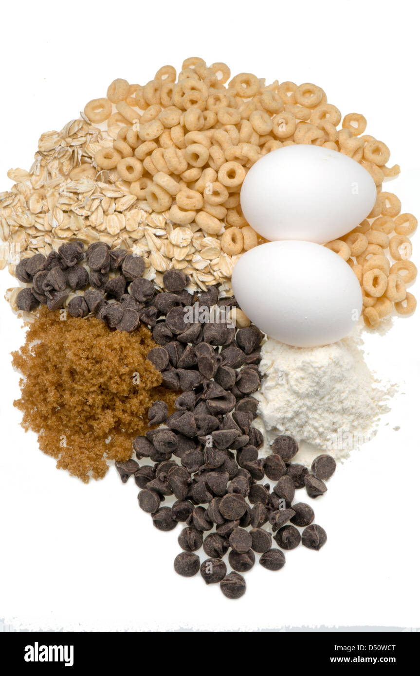 Chocolate cookie ingredients Stock Photo - Alamy