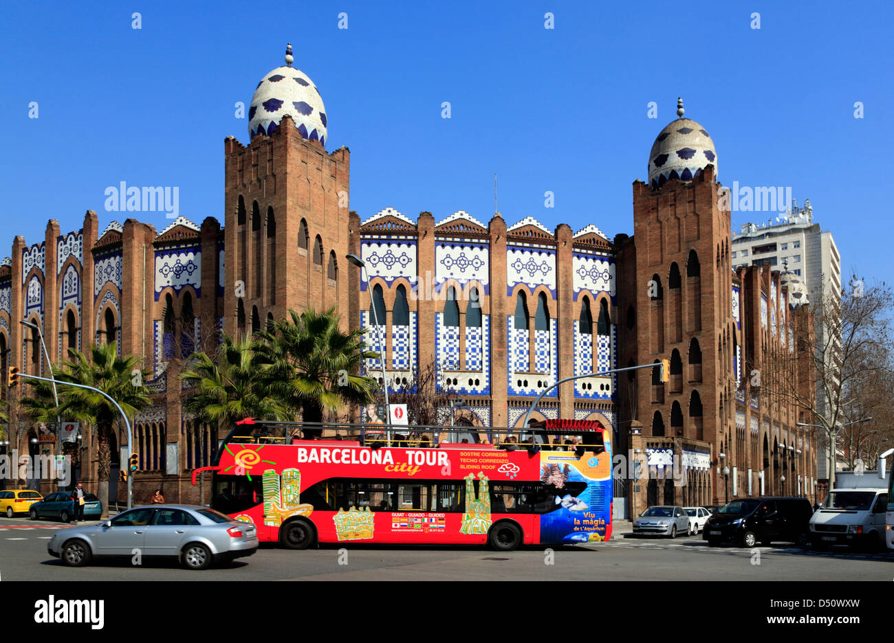 Old bullring Arena, Barcelona bullring La Monumental, Barcelona, Spain ...