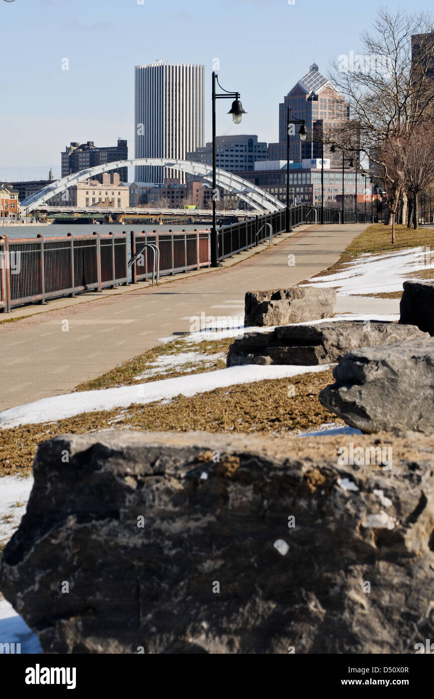 Douglass-Anthony Bridge over Genesee River looking North from Erie ...