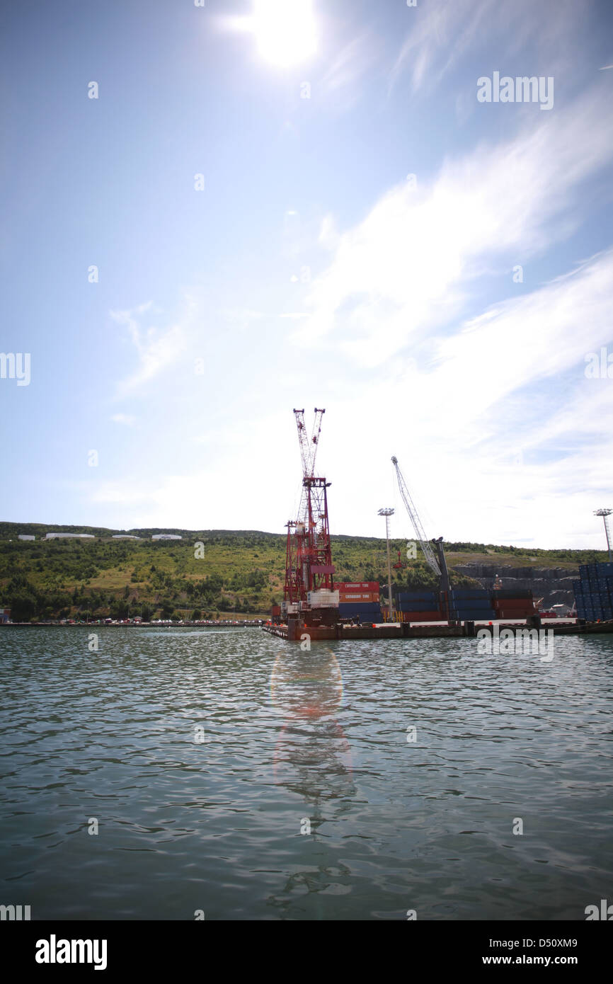 Port of St. John's container terminal in St. John's, Newfoundland. The ...