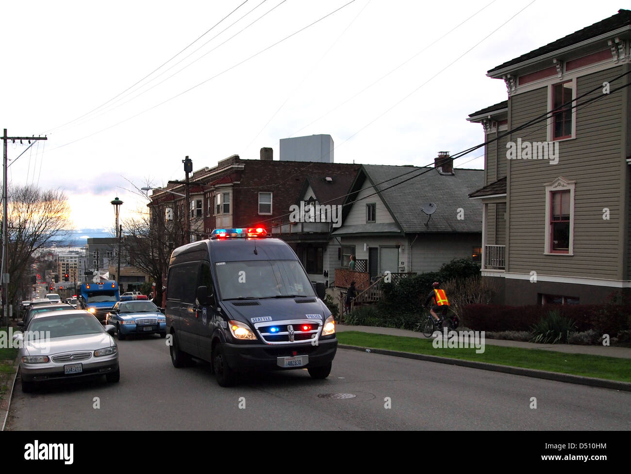 Seattle police department van at an anti police demonstration in ...