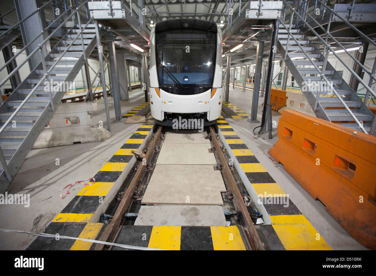 Edinburgh Trams at the Gogar tram depot Stock Photo - Alamy