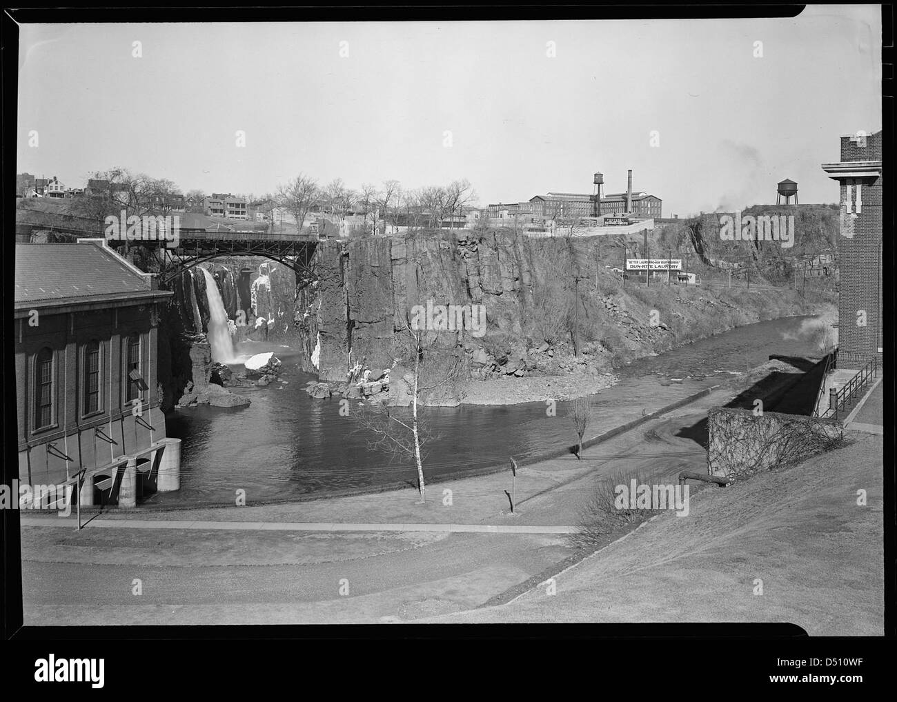 A photograph taken in March 1937 shows Passaic Falls and River in New ...