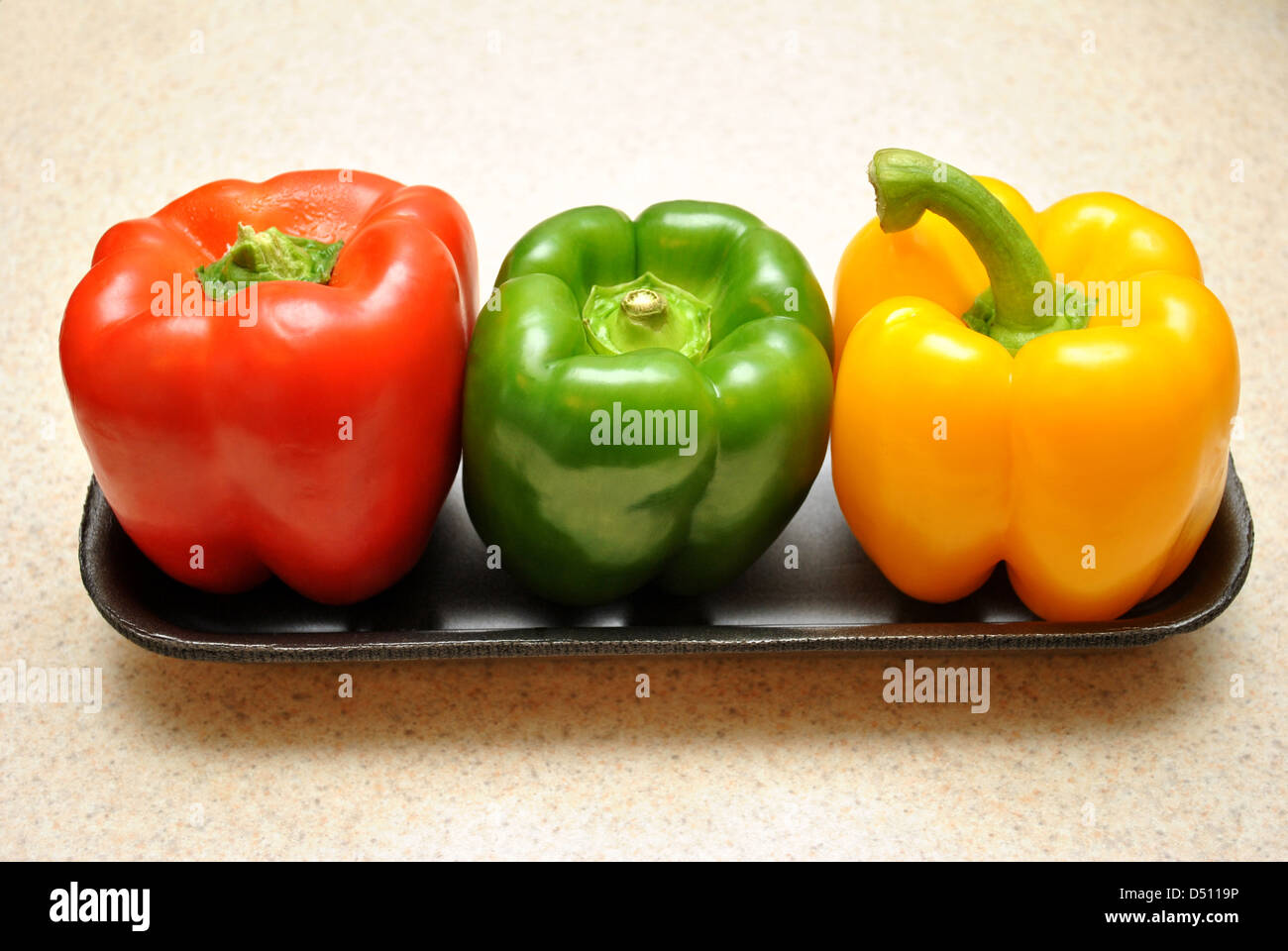 Three Different Colored Fresh Whole Peppers Stock Photo - Alamy