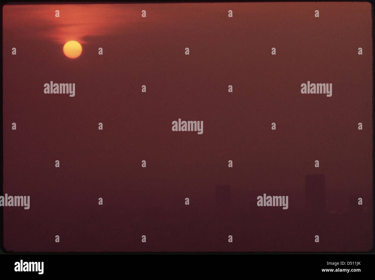 A view of smog lingering over the Louisville skyline in September 1972 ...