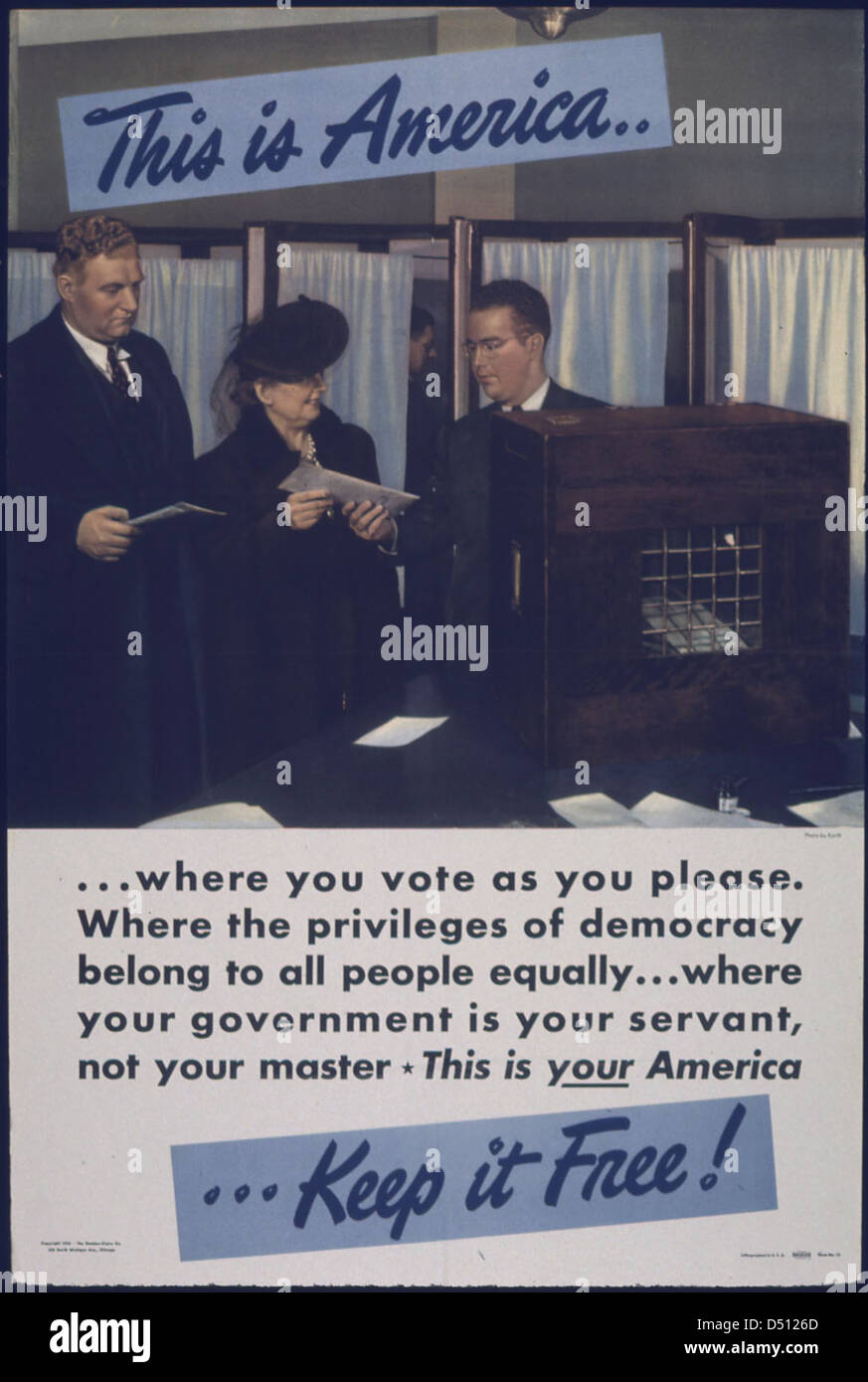 A World War II-era poster from 1941-1945, promoting the right to vote ...