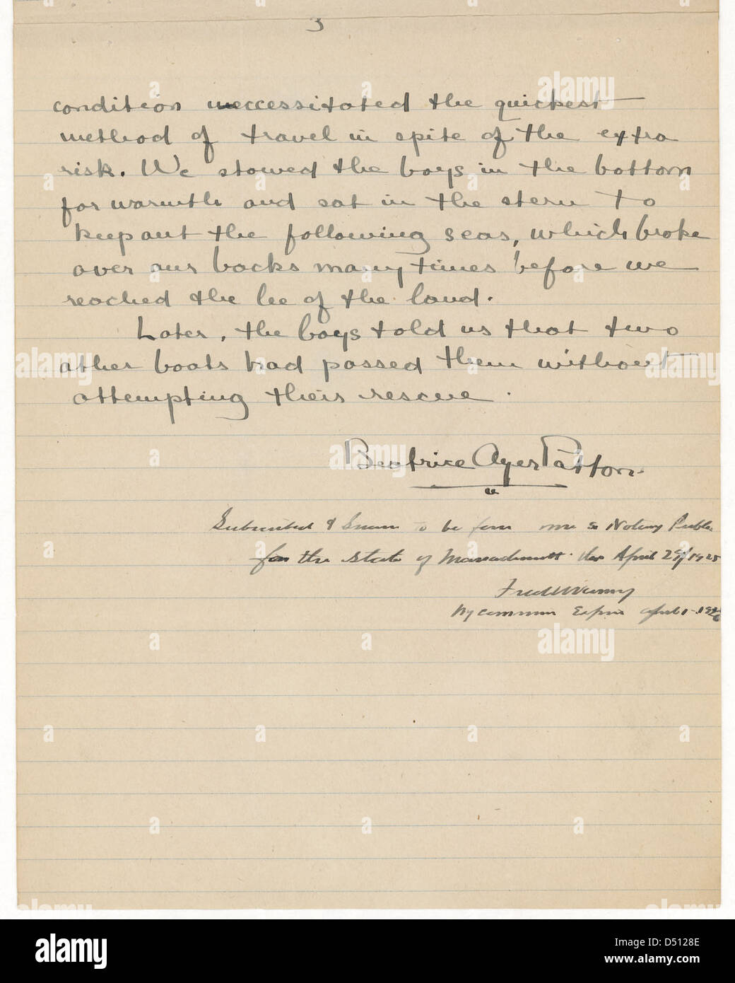 Beatrice Ayer Patton’s testimony, on the life and career of her husband ...