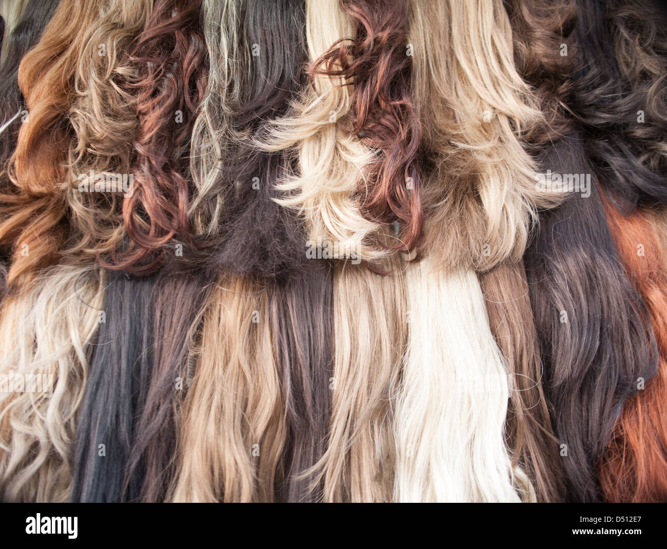 hair for sell on display Stock Photo - Alamy