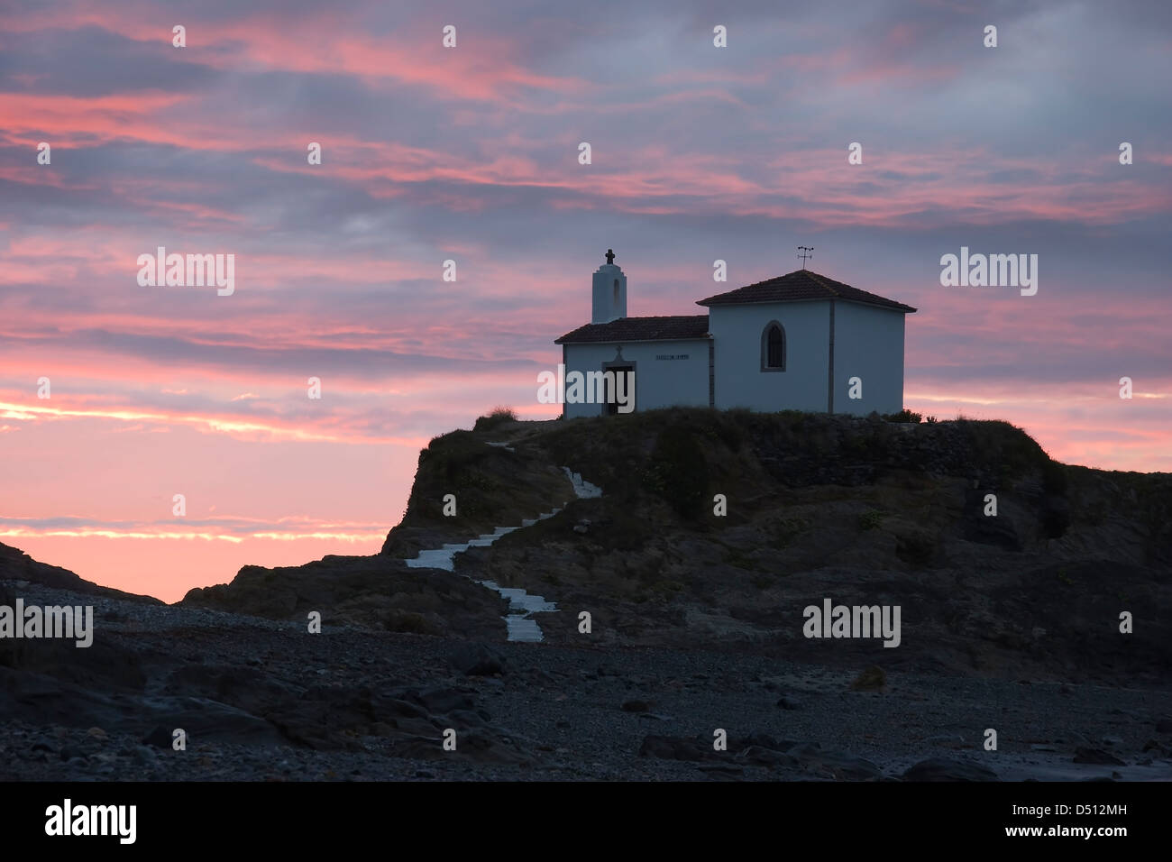 hermitage catholic on the coast , Atlantic Ocean, Spain Stock Photo - Alamy