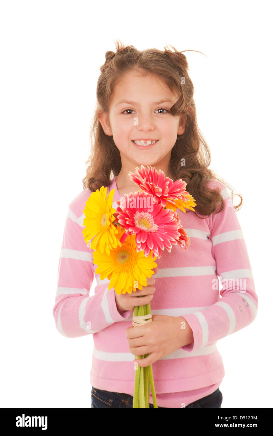 Kid giving flowers hi-res stock photography and images - Alamy