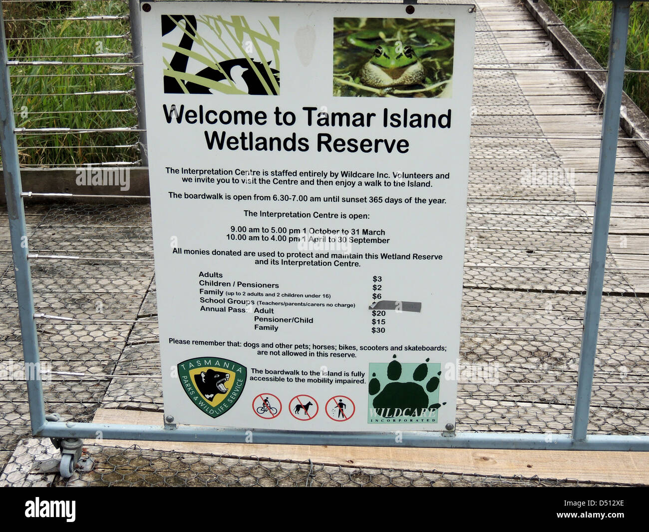 TAMAR ISLAND WETLANDS RESERVE on River Tamar, northern Tasmania. Photo ...