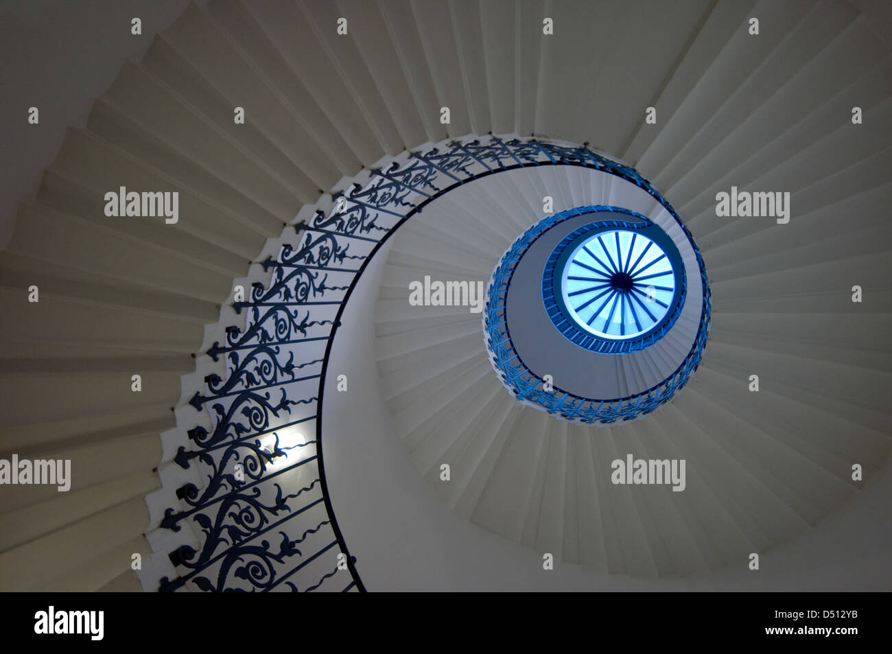 A photograph of the Tulip Staircase at Queen's House in Greenwich ...