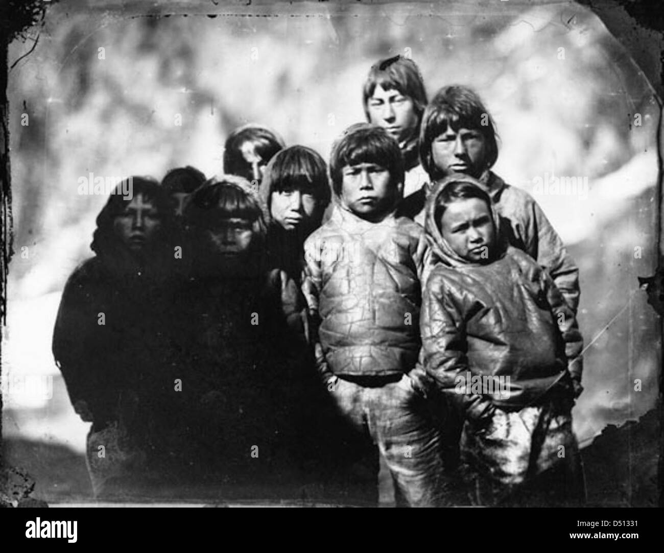 A historic group portrait from 1854 showing Inuit boys in the Arctic ...