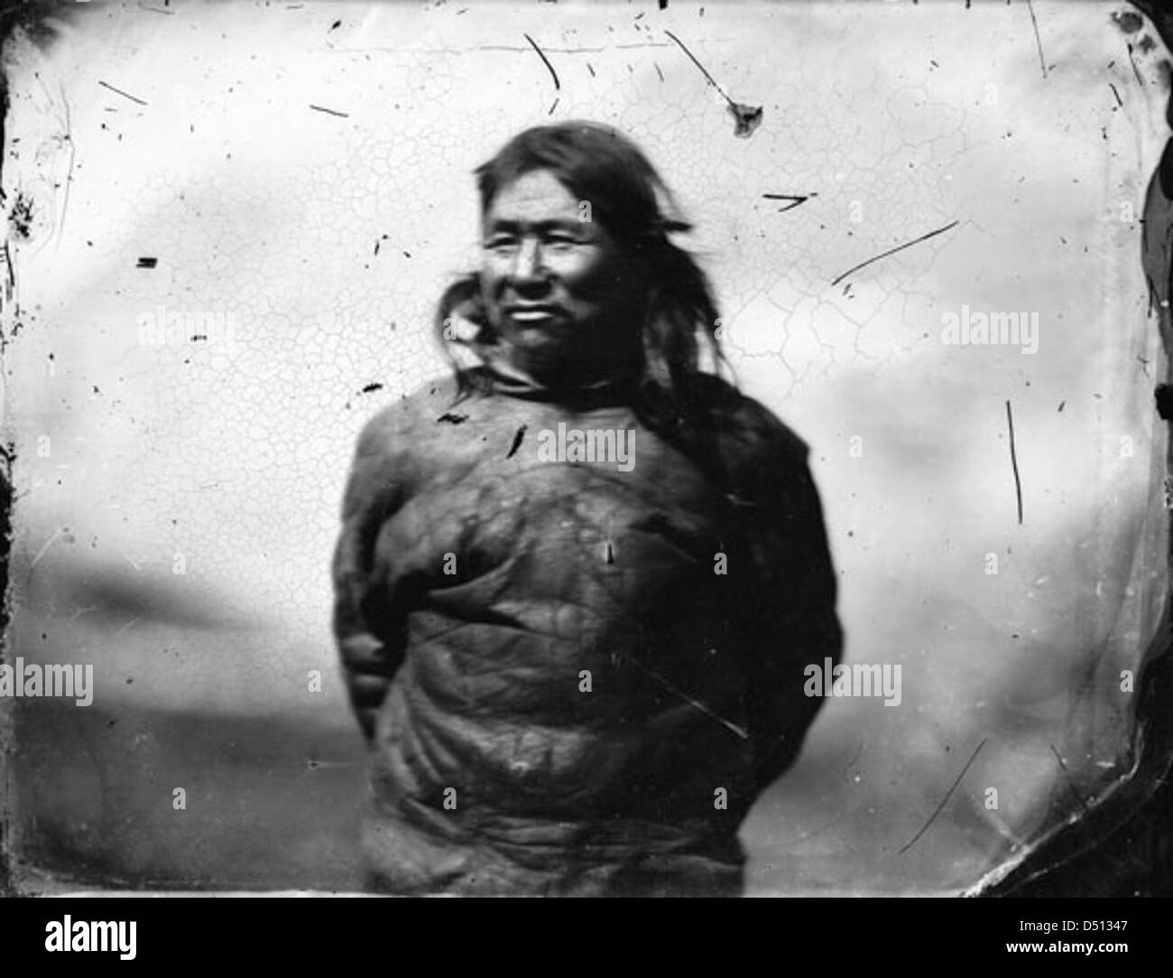This photograph features an Indigenous Greenland Inuit man from the ...