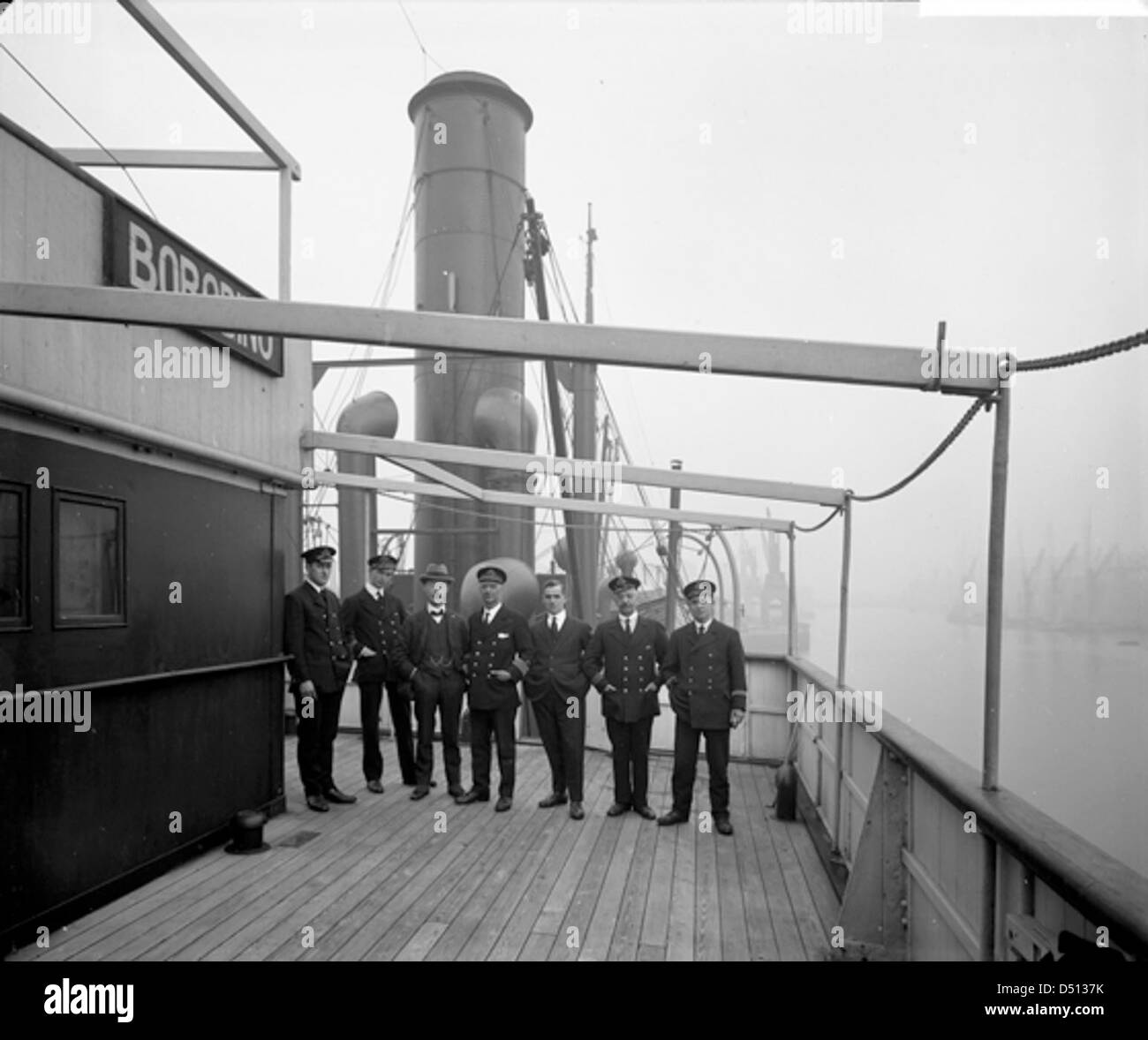 This group portrait shows sailors aboard the 'Borodino,' a famous ...