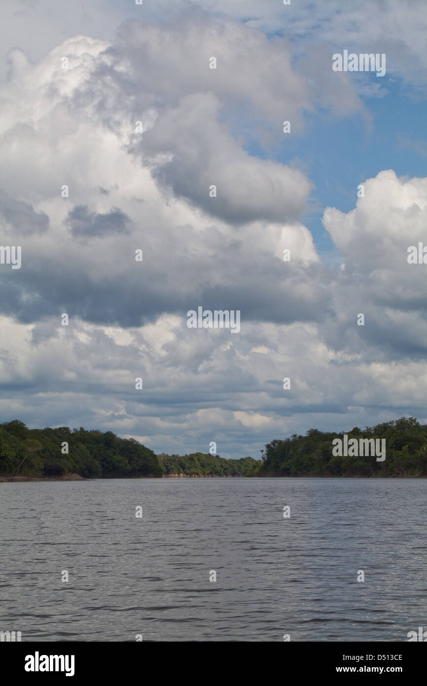 Rewa River. Guyana. Impending threatening rain clouds Stock Photo - Alamy
