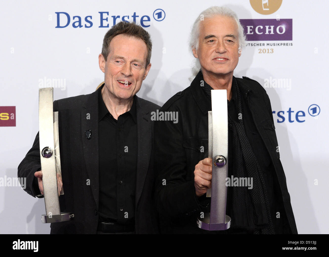 John Paul Jones (l) and Jimmy Page (r) of the band Led Zeppelin pose ...