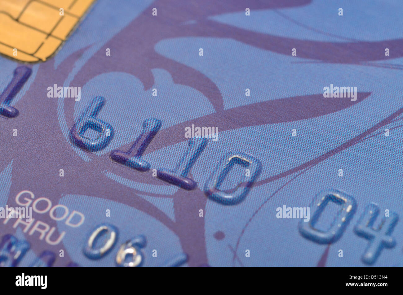 Macro shot of old blue bank card Stock Photo - Alamy