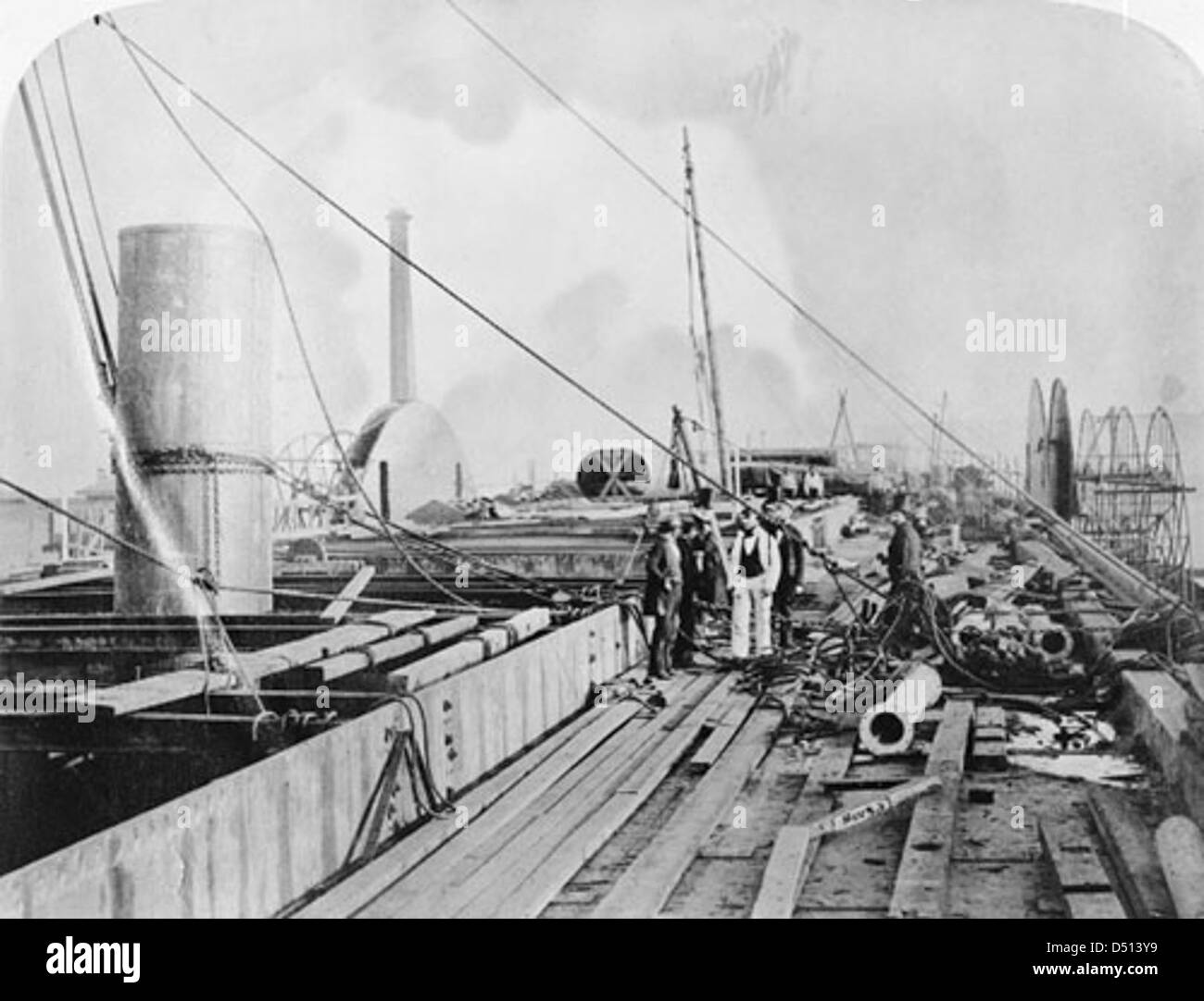 This image depicts the deck view during the construction of the 'Great ...