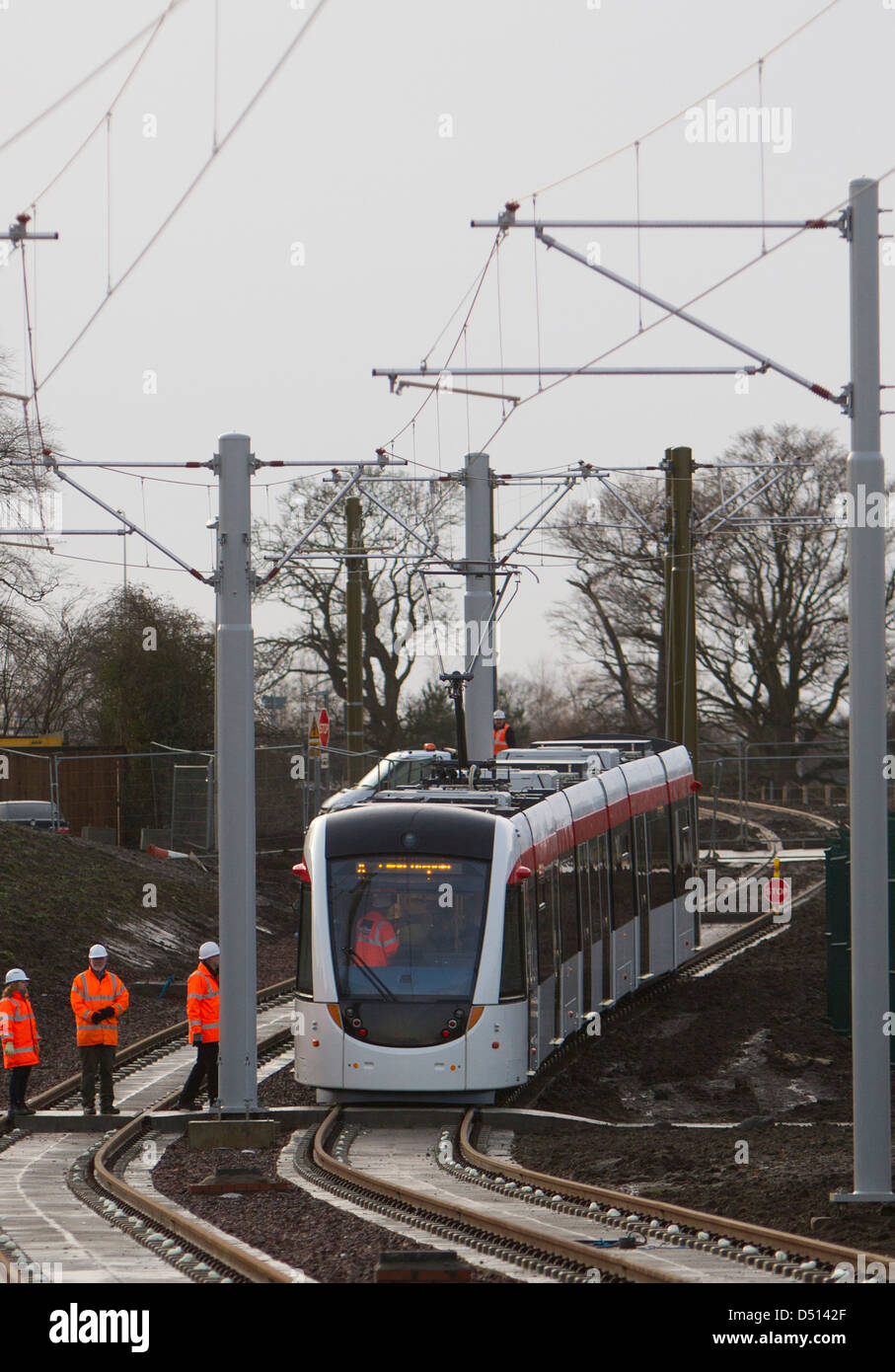 Edinburgh Trams at the Gogar tram depot Stock Photo - Alamy