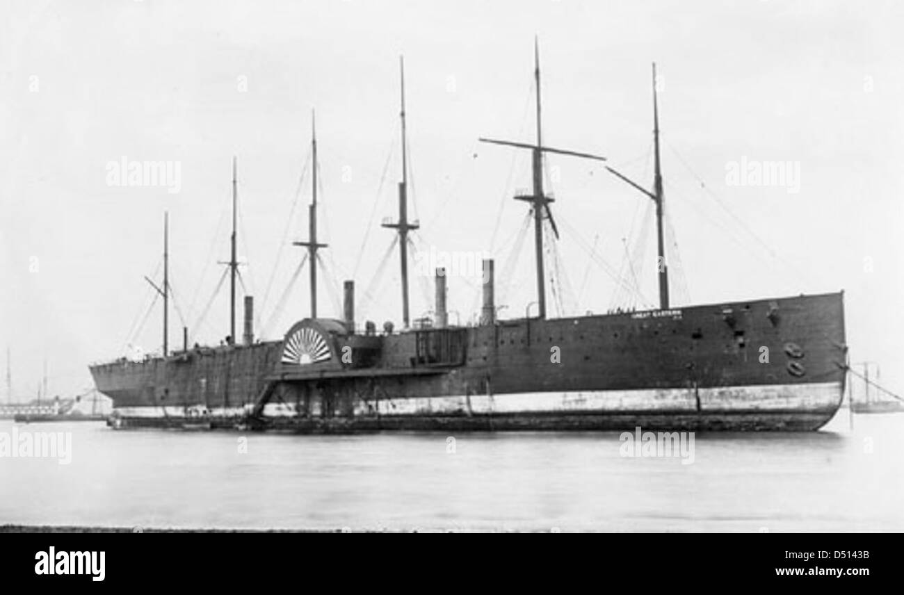 Great eastern ship cable Black and White Stock Photos & Images - Alamy