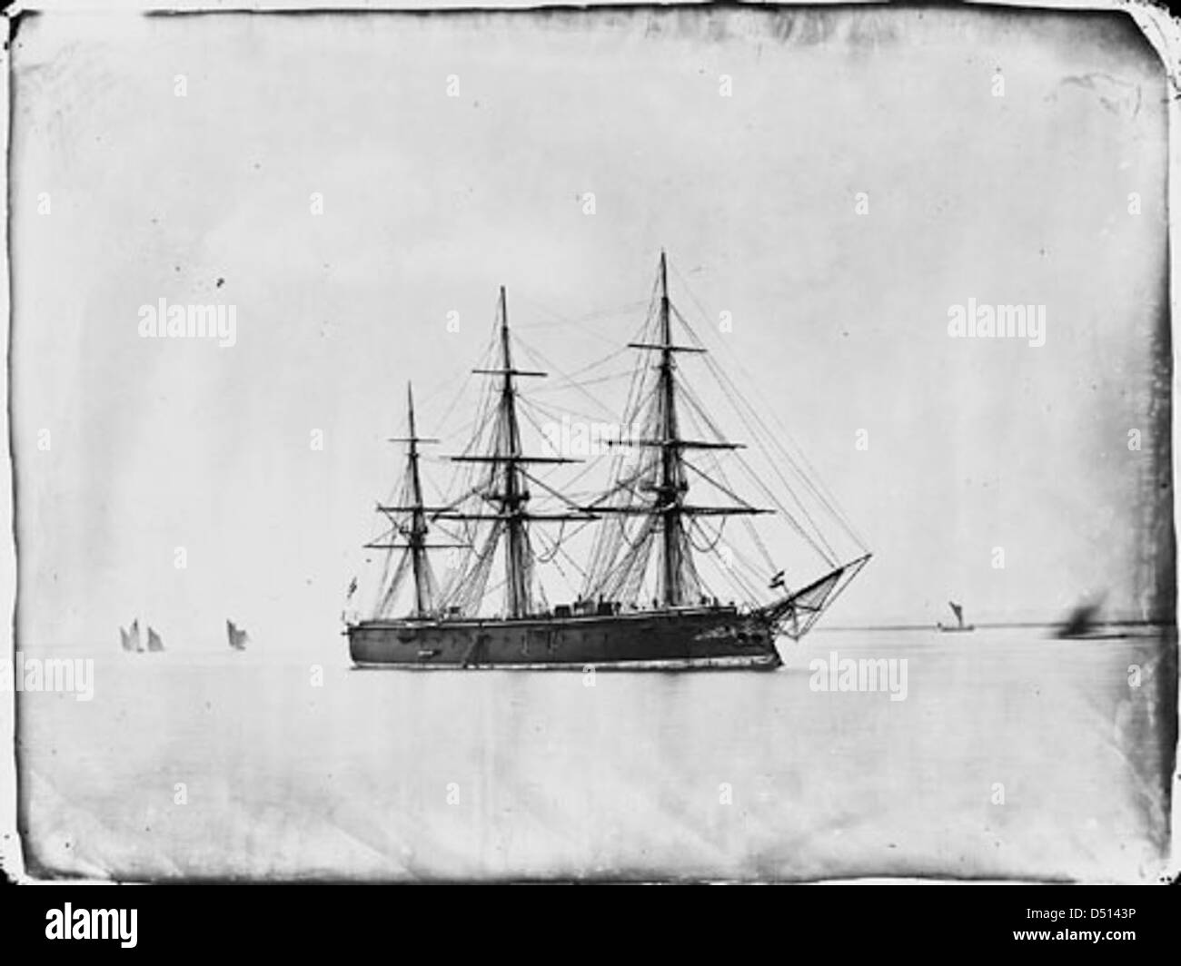 The 'Konig Wilhelm,' a prominent ship of its time, is seen moored off ...
