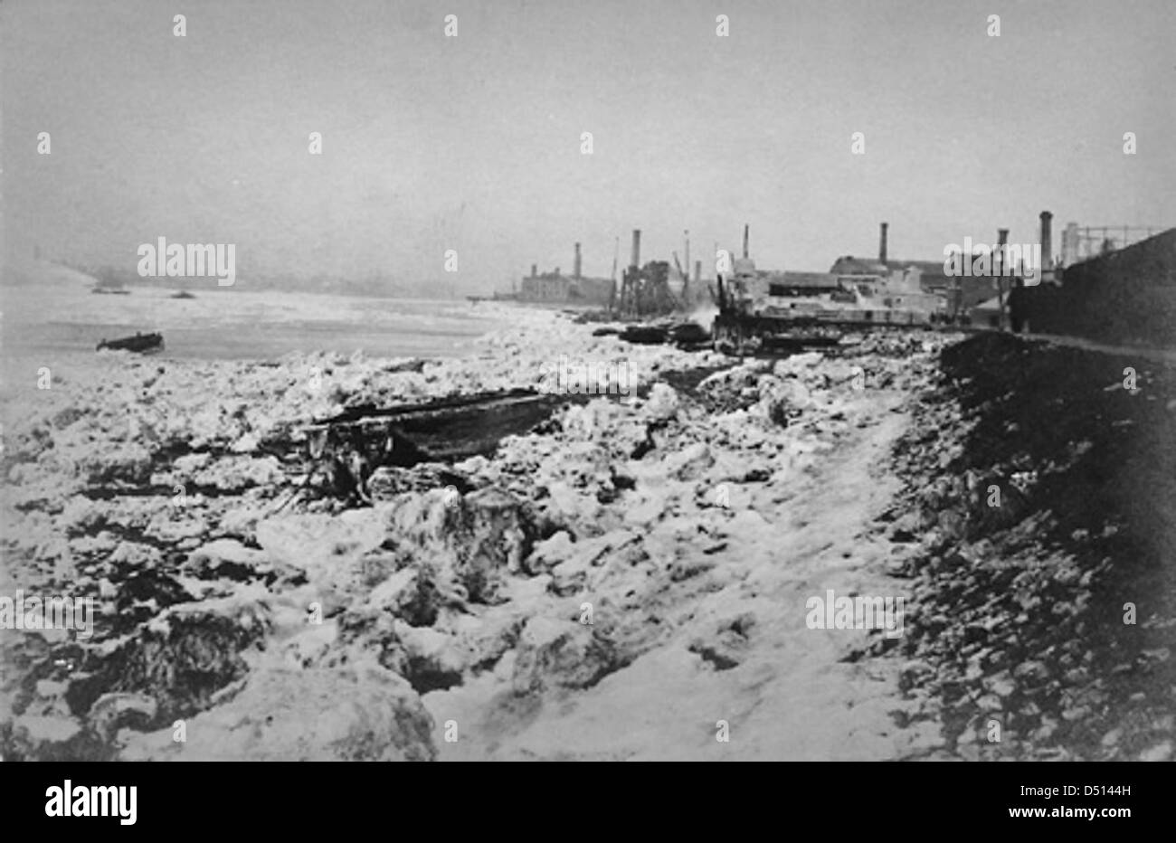 This image captures the historic event known as the 'Big Freeze' at ...